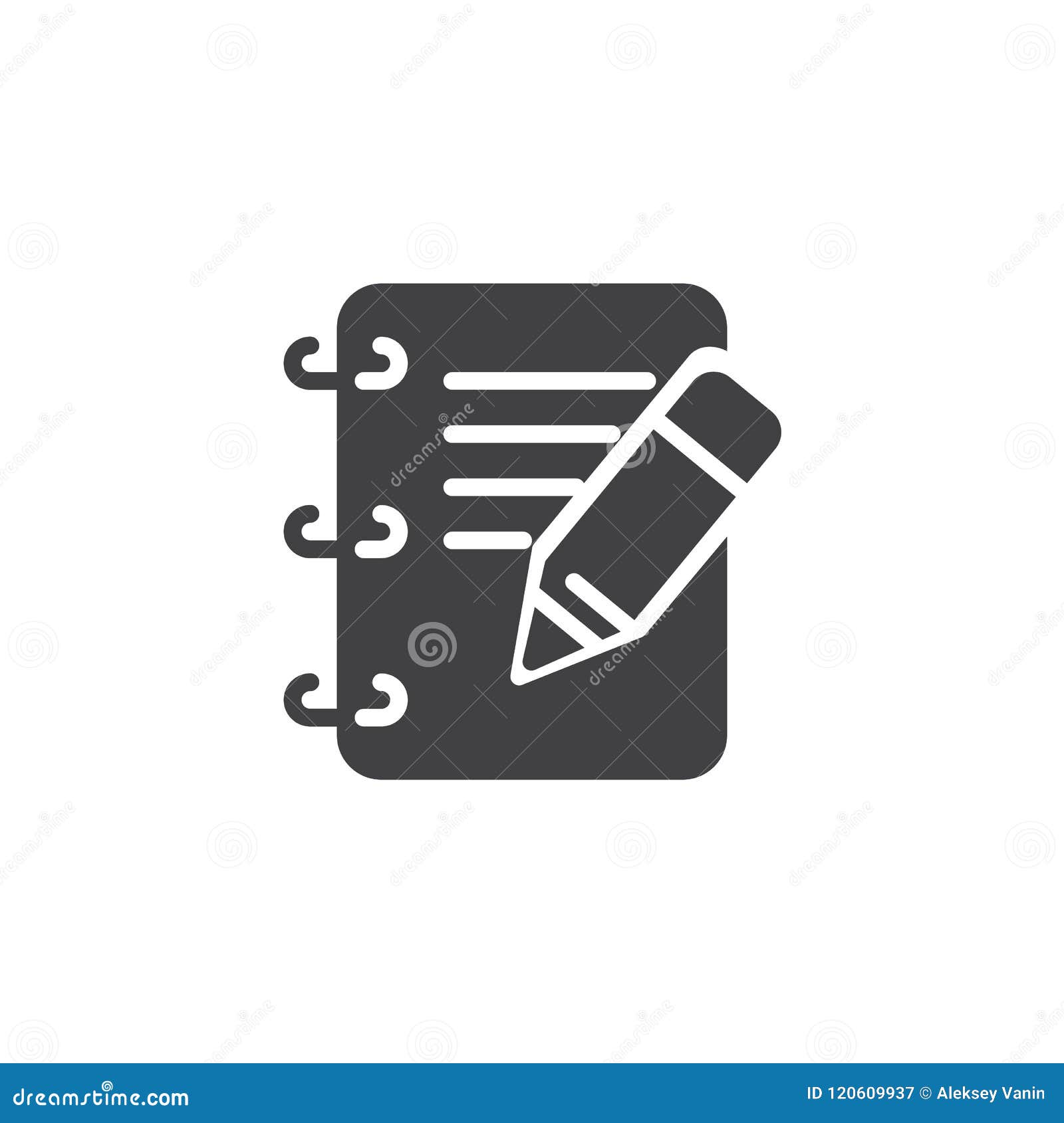 Notebook Pencil Vector Icon Stock Vector - Illustration of note, office ...