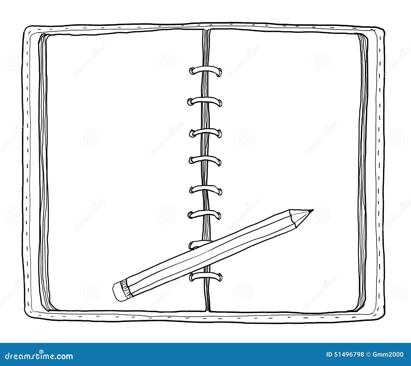 Notebook And Pencil Vintage Cute Hand Drawn Stock Illustration Illustration Of Notepaper Book