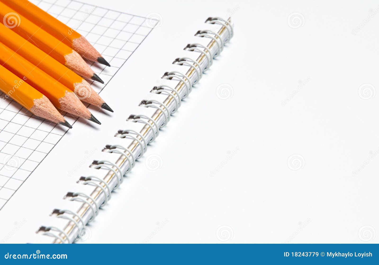 Notebook and pencils stock image. Image of white, note - 18243779