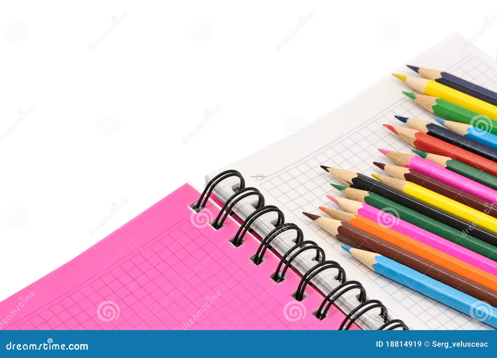 Notebook and pencils stock image. Image of crayon, document - 18814919