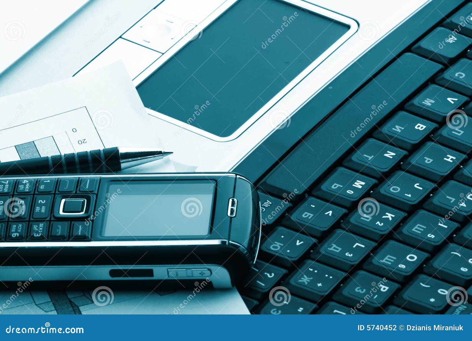 Notebook, Phone, Business Technology Stock Photo - Image of phone ...