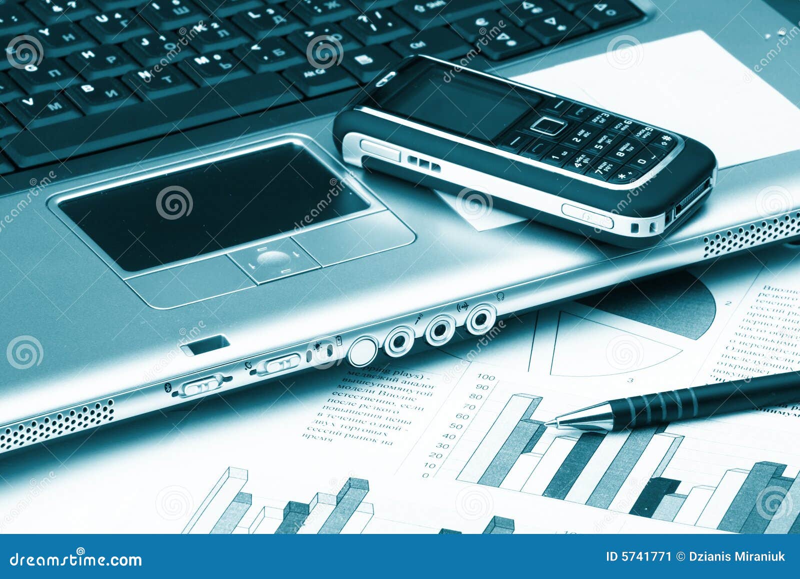 Notebook, Phone, Business Technology Stock Image - Image of future ...