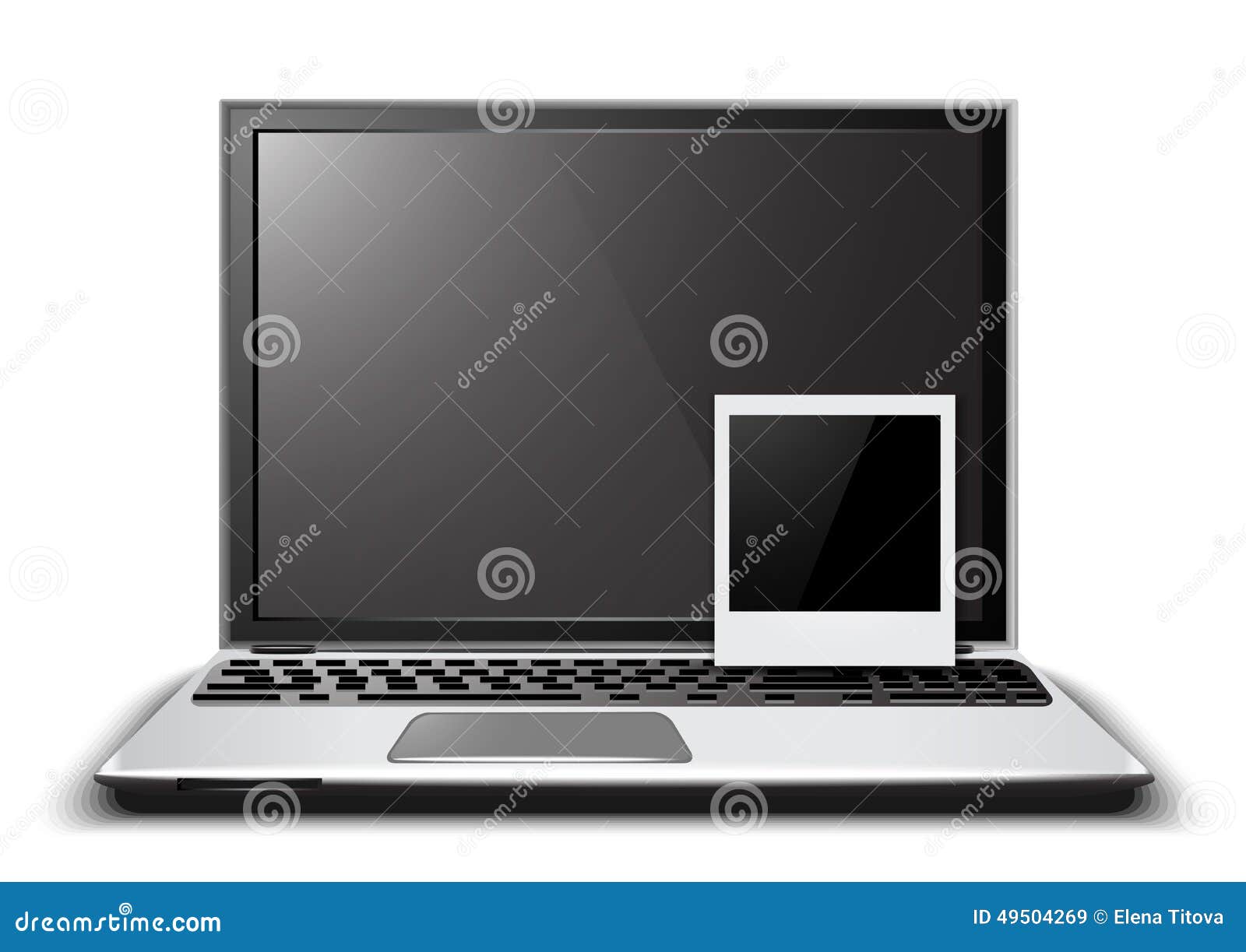 Notebook and photo frame stock vector. Illustration of studio - 49504269