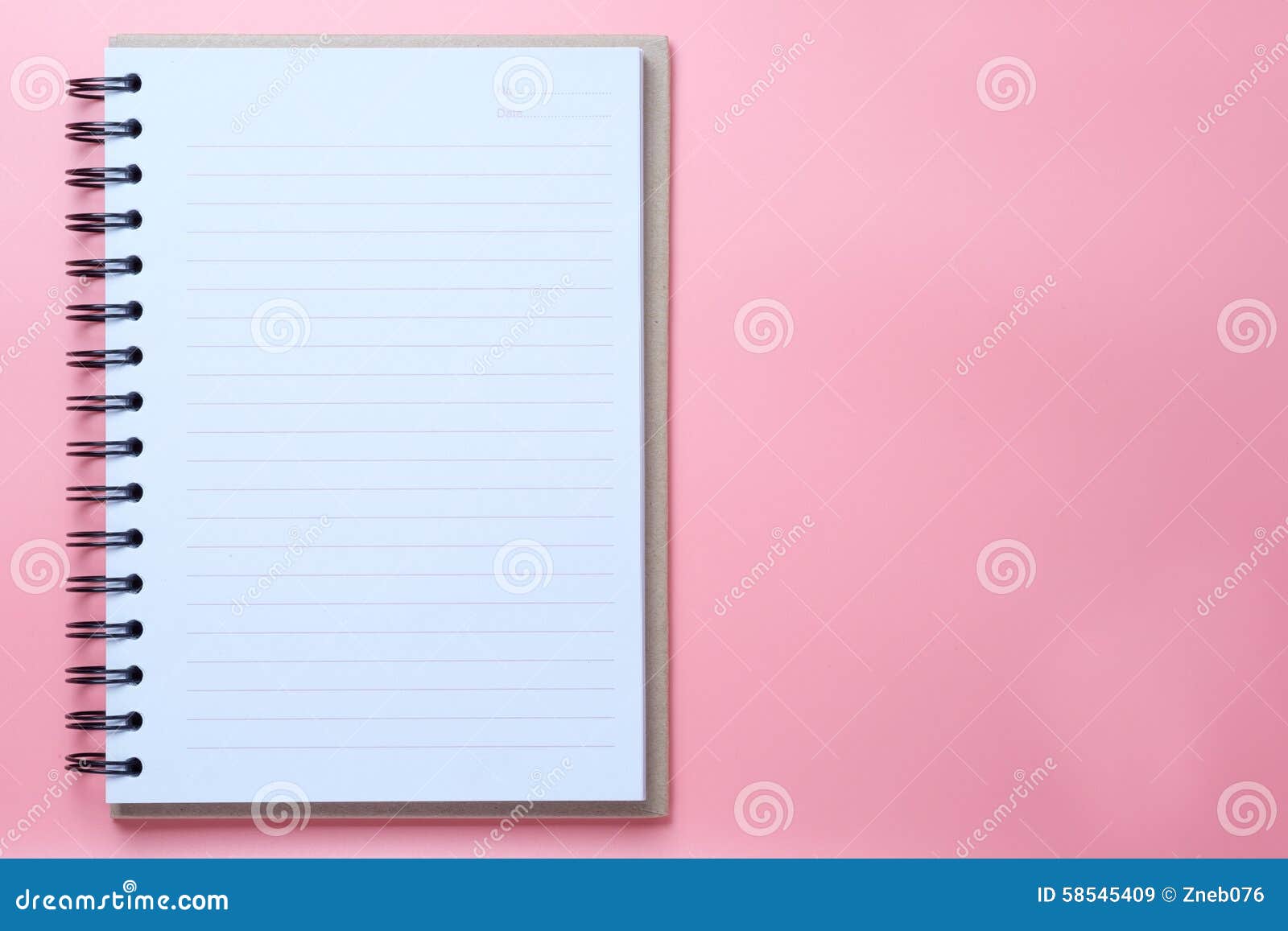 Notebook on Pink Background Stock Image - Image of texture, line: 58545409