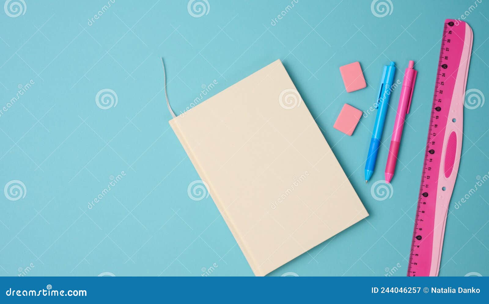 Pink Ruler On Yellow Background Stock Image | CartoonDealer.com #222404893