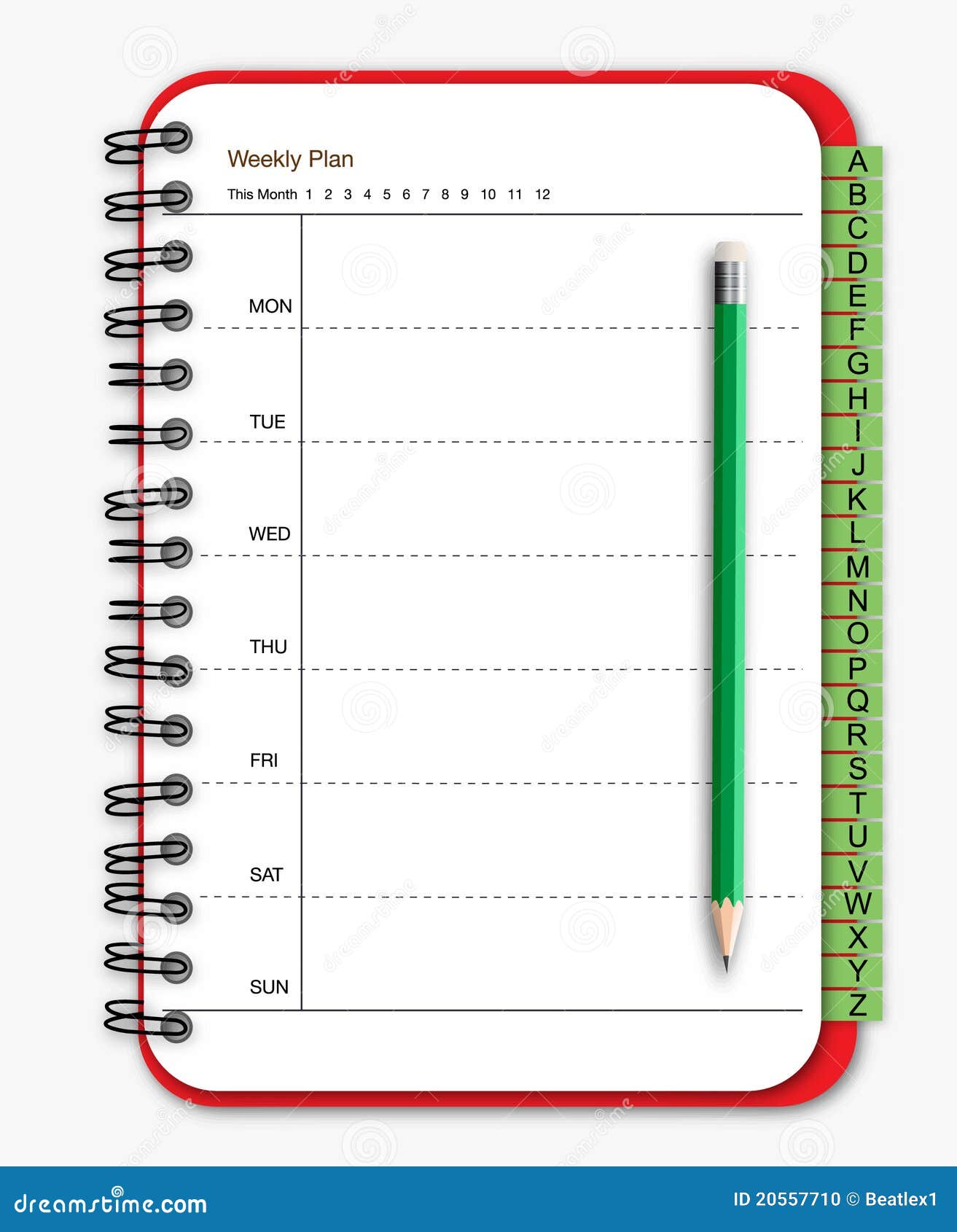 Notebook planner stock vector. Illustration of line, page - 20557710