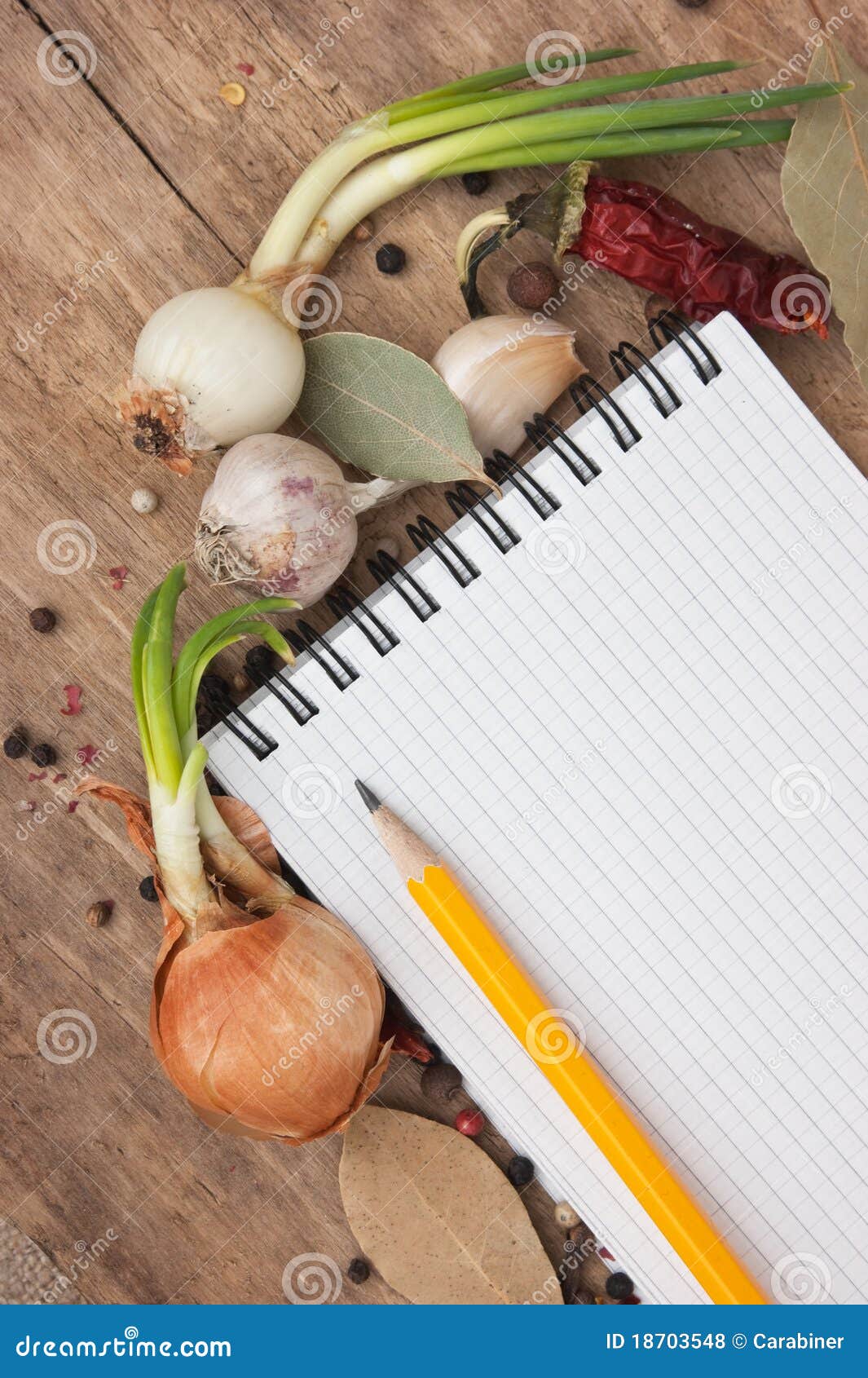 Notebook for Recipes and Spices Stock Photo - Image of notebooks ...