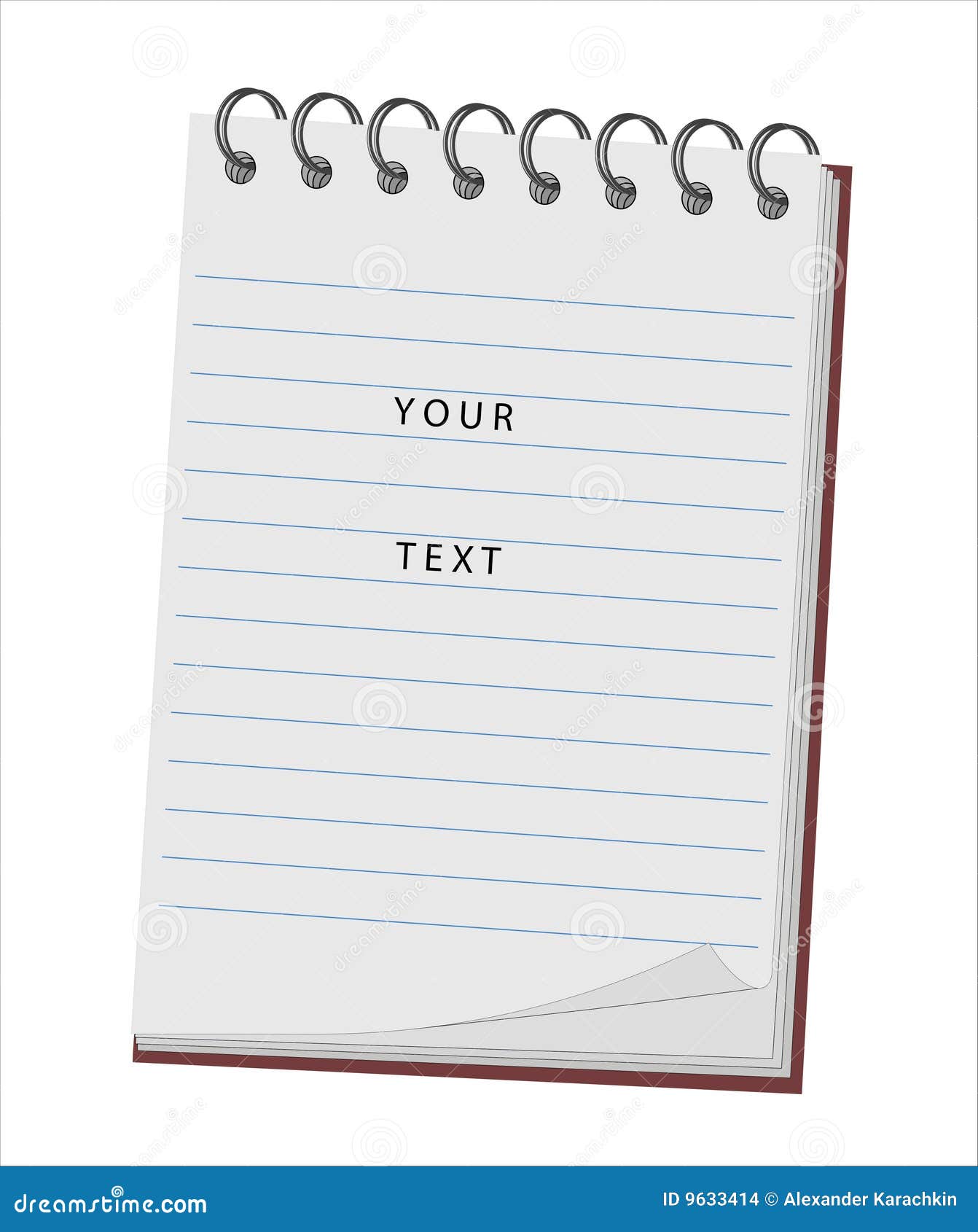 Notebook for records stock vector. Illustration of workplace - 9633414