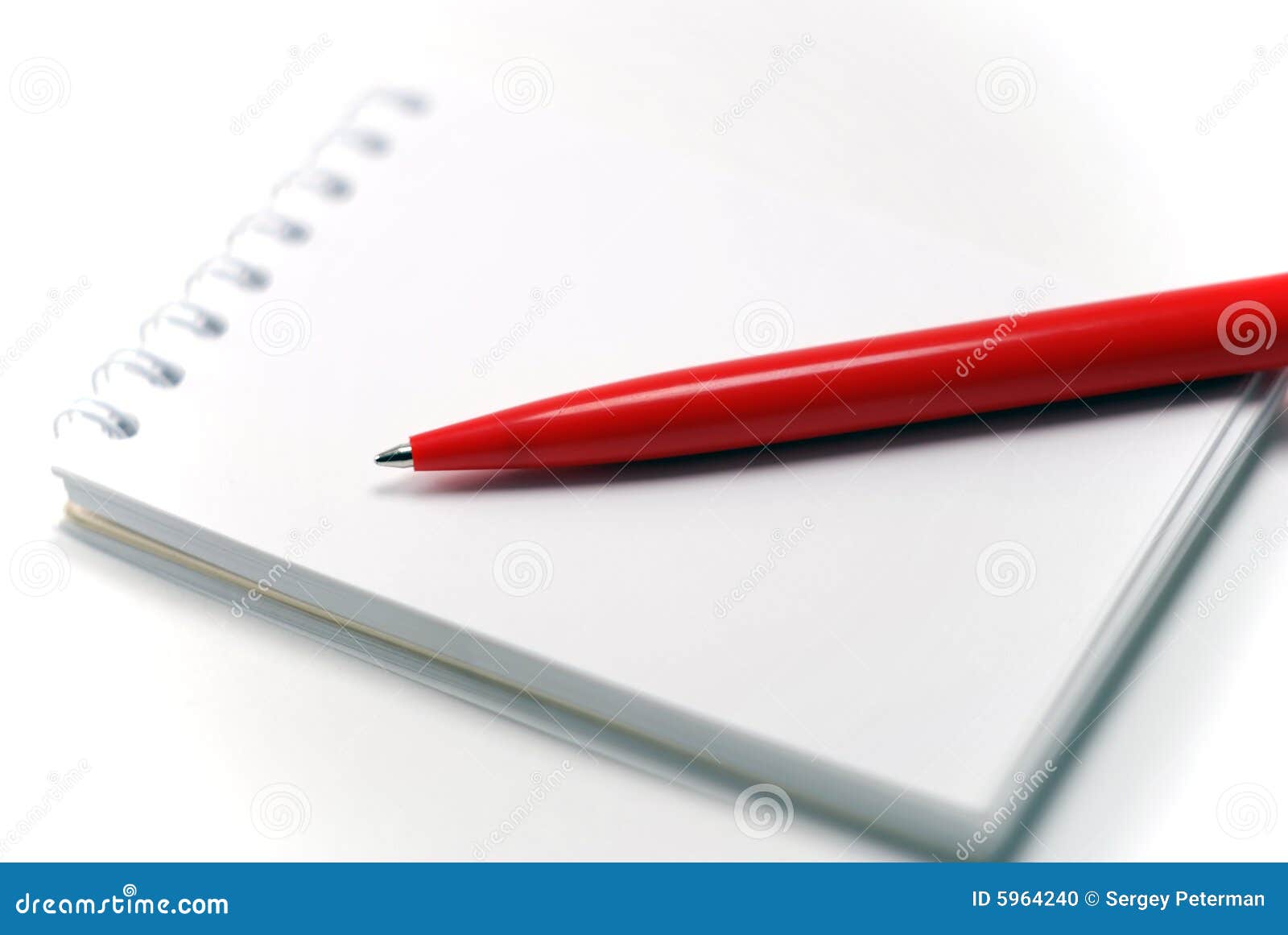 Notebook and a red pen stock photo. Image of attachment - 5964240