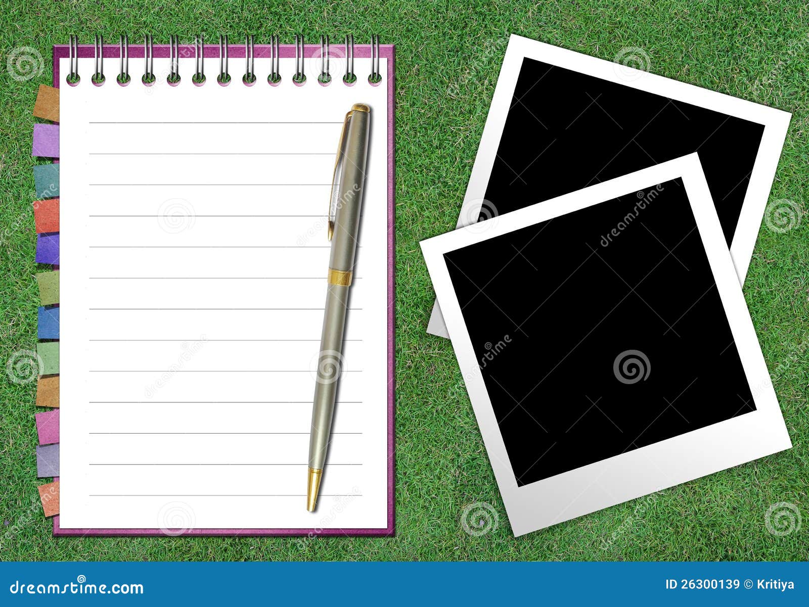 Notebook and reminder note stock illustration. Illustration of empty ...
