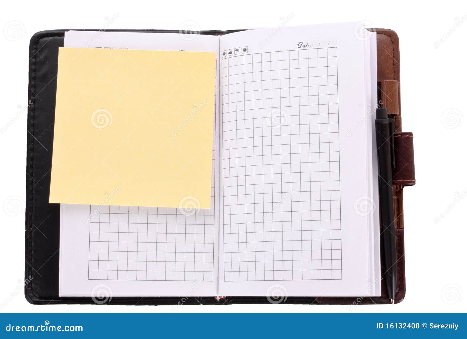 Notebook and Reminder Note Isolated Stock Photo - Image of object ...