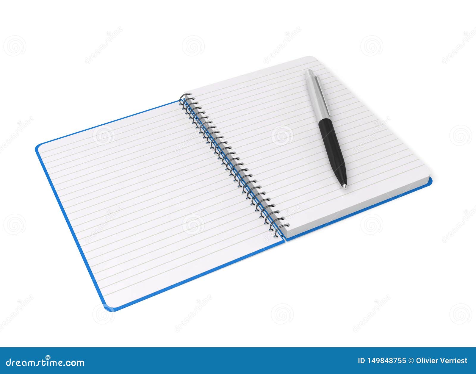 Notebook Rings Spiral Pen Notepad Stock Illustration - Illustration of ...