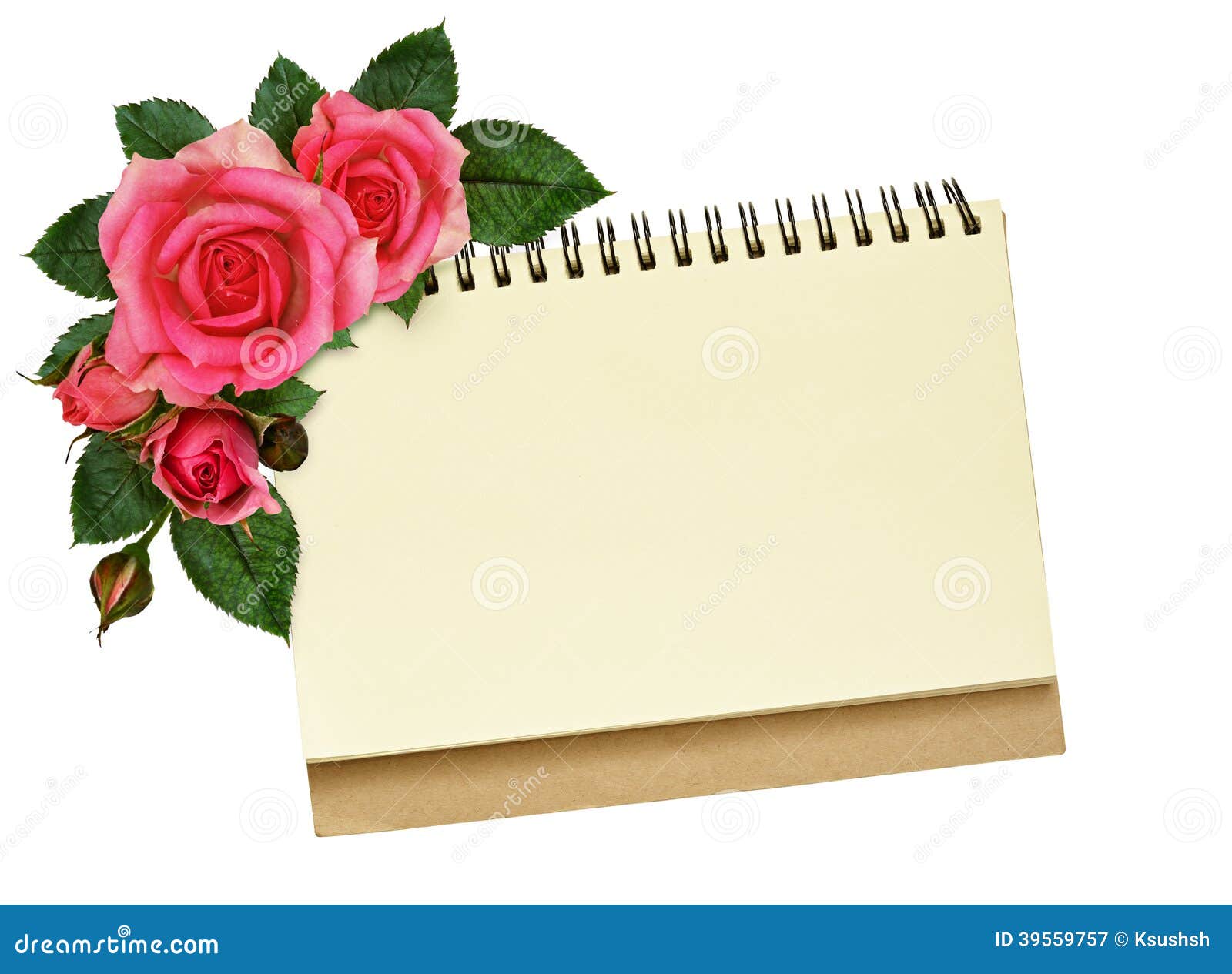 Notebook and rose flowers stock image. Image of beautiful - 39559757