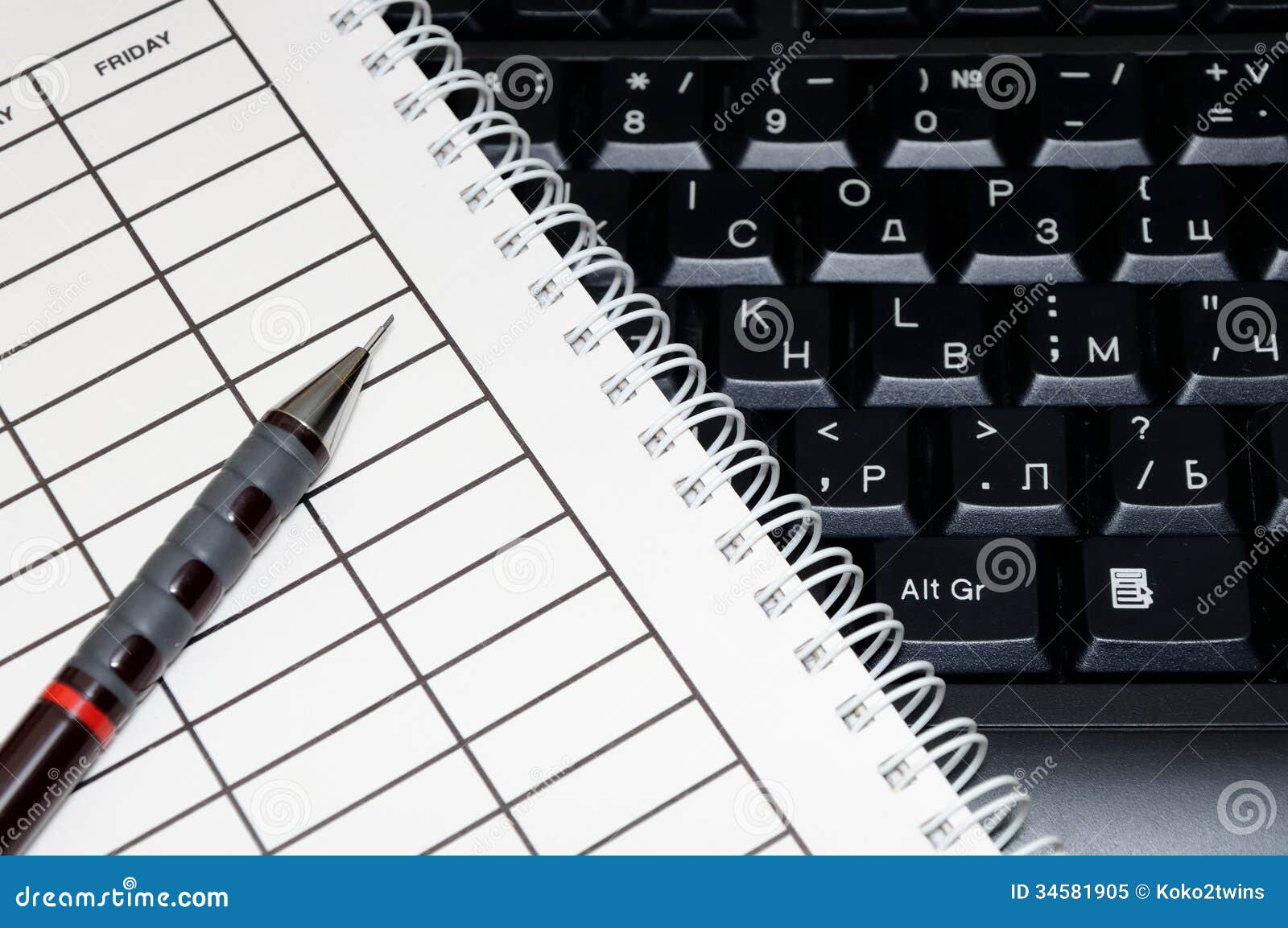 Notebook with Schedule and Pen Stock Image - Image of reminder ...