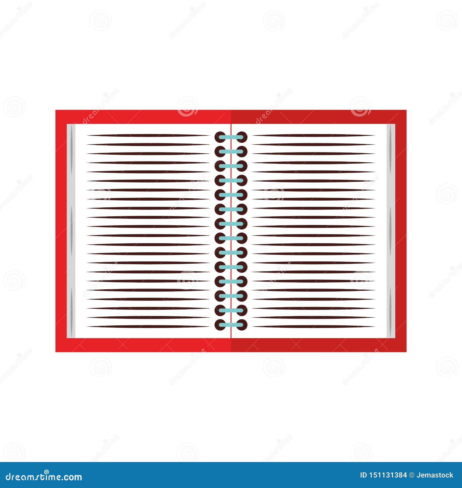 Notebook School Open Isolated Cartoon Stock Vector - Illustration of ...