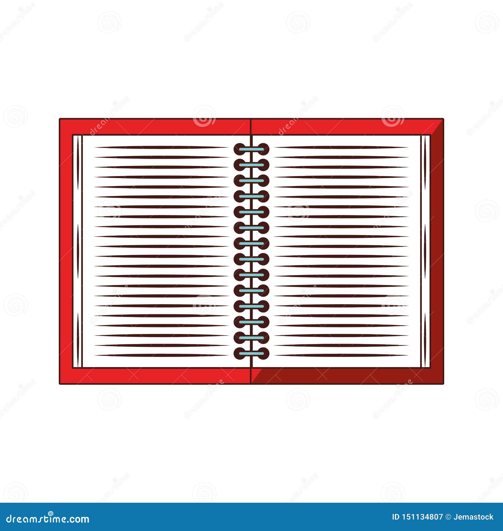 Notebook School Open Isolated Cartoon Stock Vector - Illustration of ...