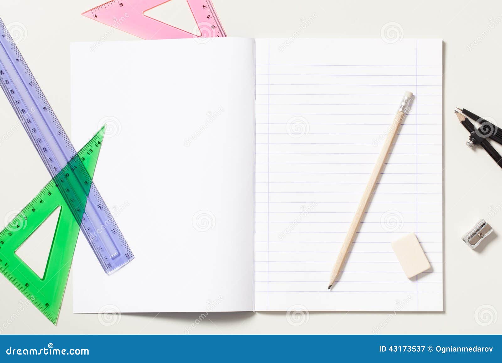 Notebook and School Supplies Stock Image - Image of education, learning ...