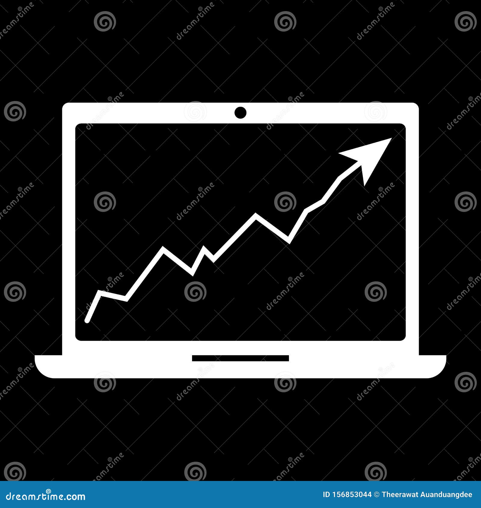 Notebook Screen and Arrow Pointing Upwards for Icons and Illustrations ...