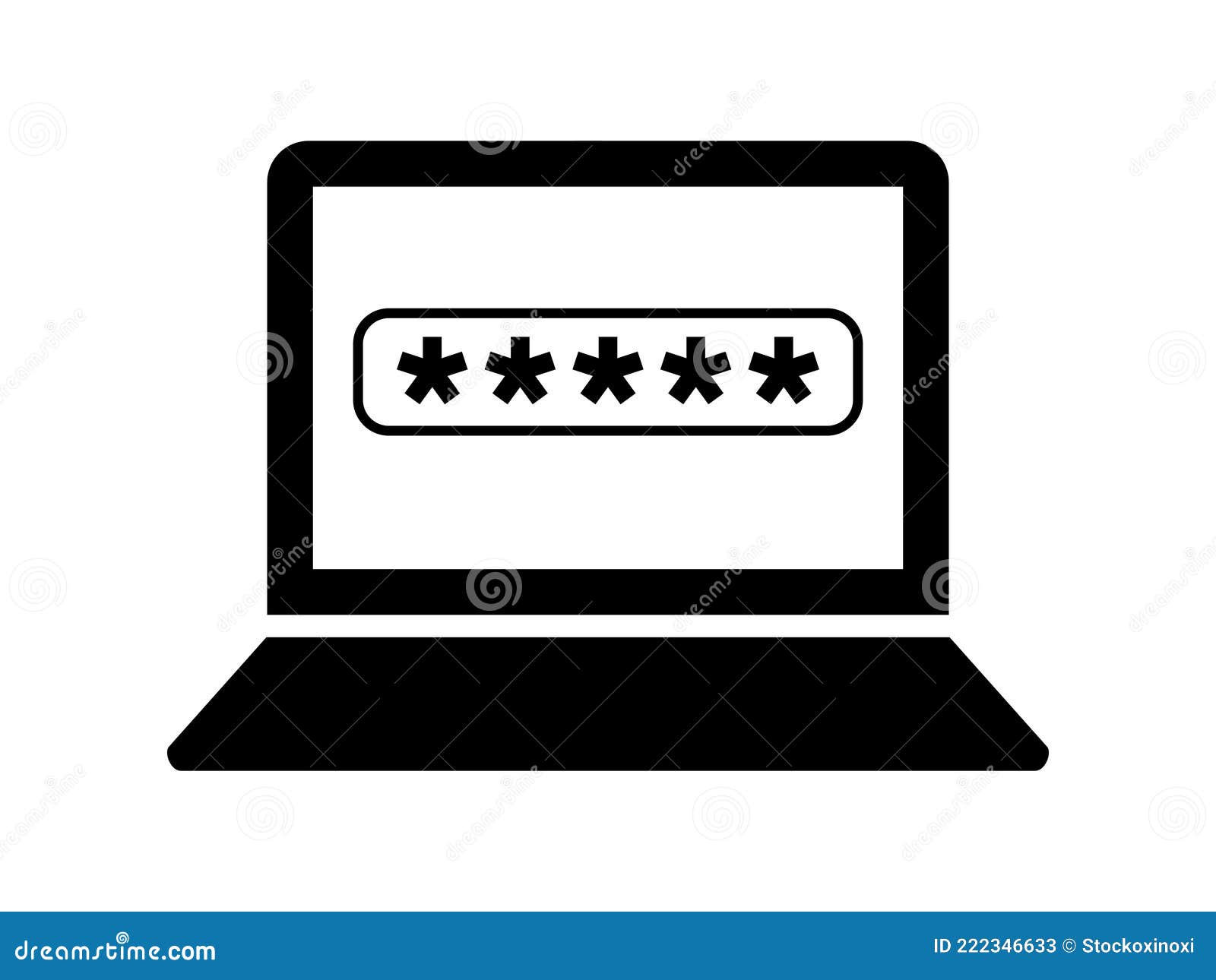 Notebook Screen Password Vector Icon Stock Vector - Illustration of ...