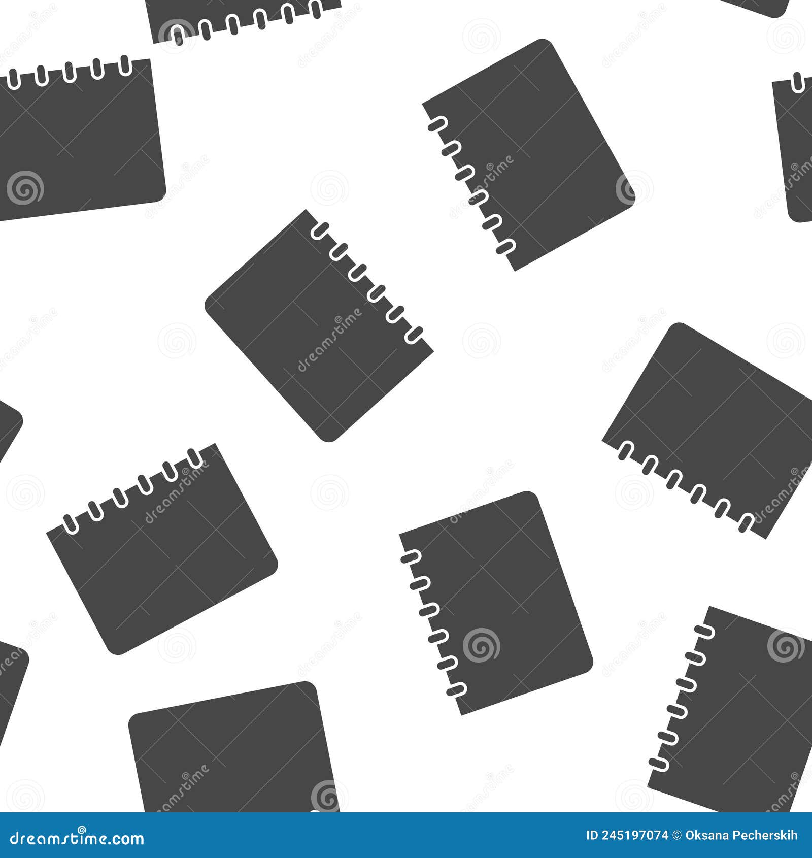 Notebook Seamless Pattern on a White Background. Layers Grouped for ...