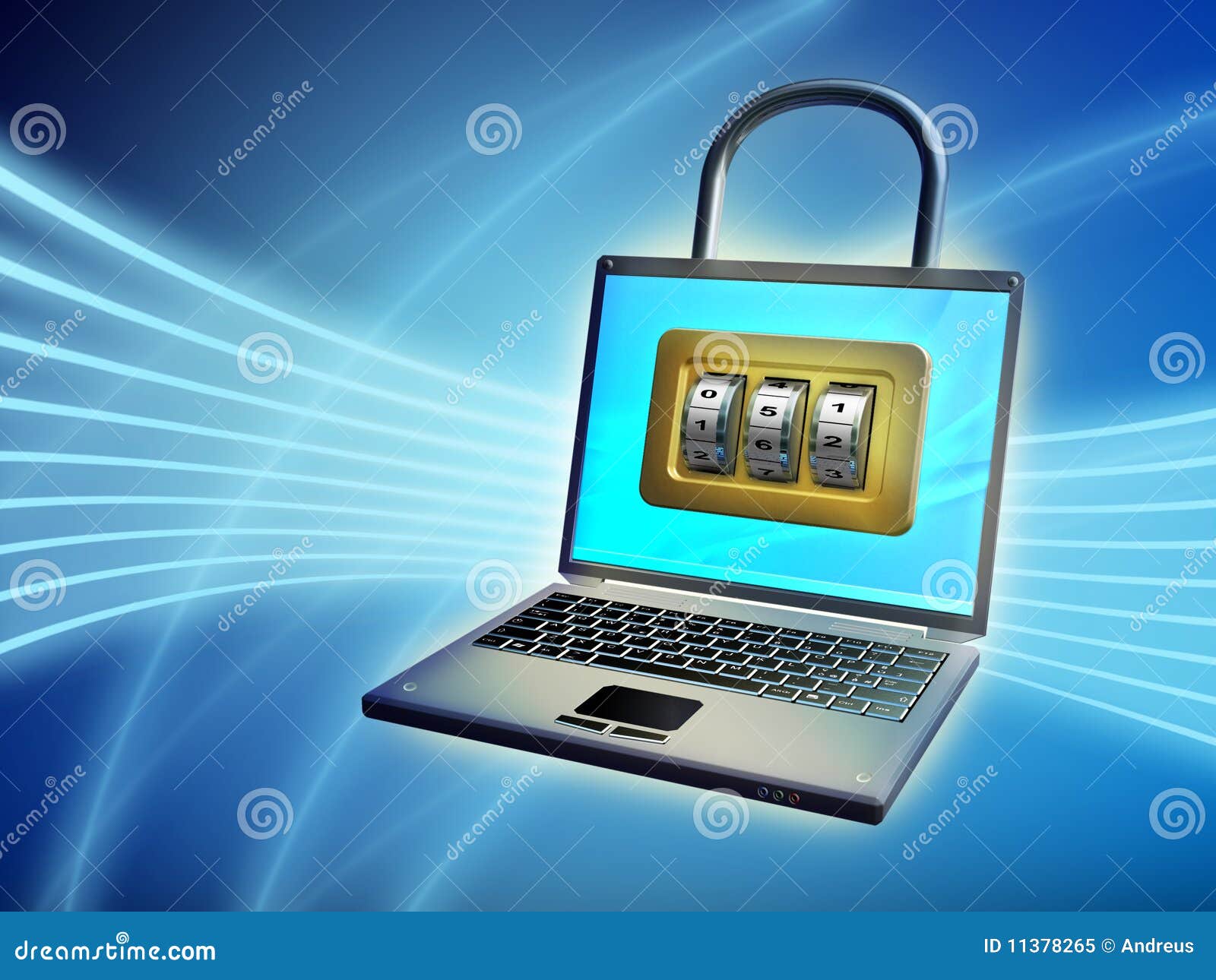 Notebook security stock illustration. Illustration of button - 11378265