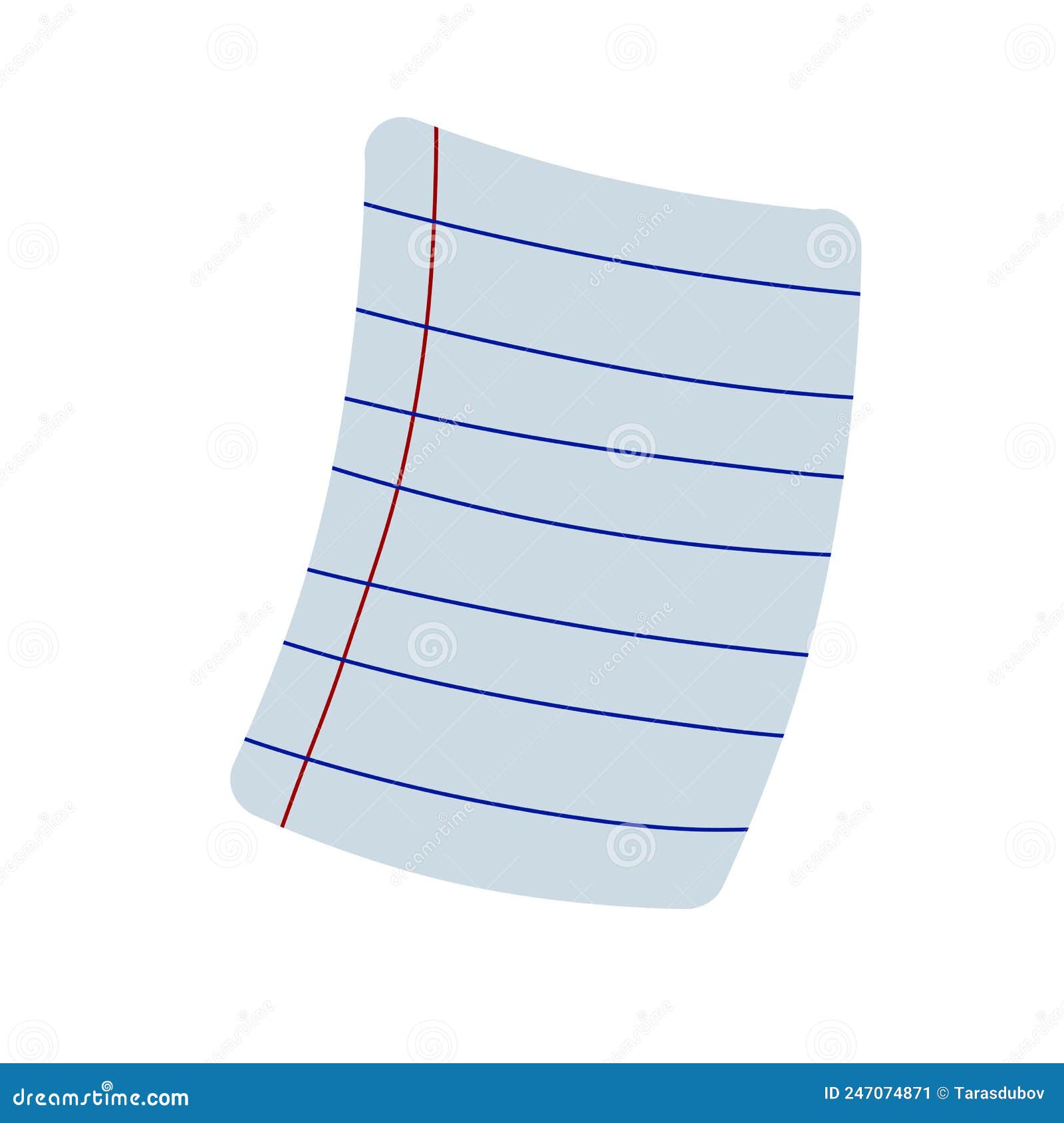 Notebook Sheet. White Blank Page. Paper List from Notepad Stock Vector ...