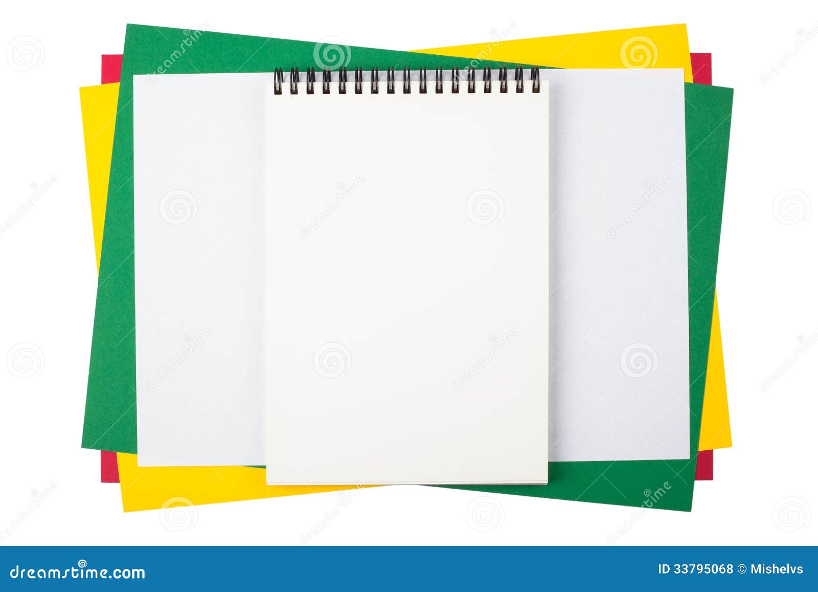 Notebook On Sheets Of Colored Paper Stock Photo - Image of list ... Notebook On Sheets Of Colored Paper Stock Photo - Image of list ...