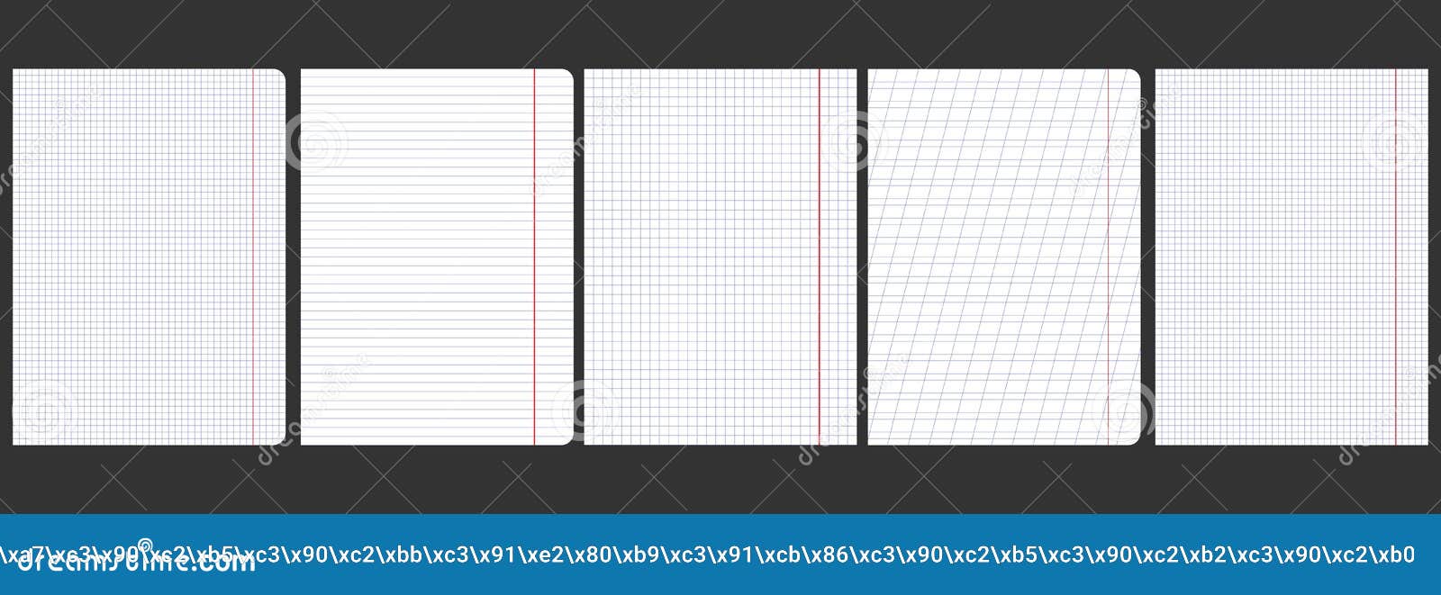 Notebook Sheets From A School Notebook In A Cage And A Ruler Vector ...