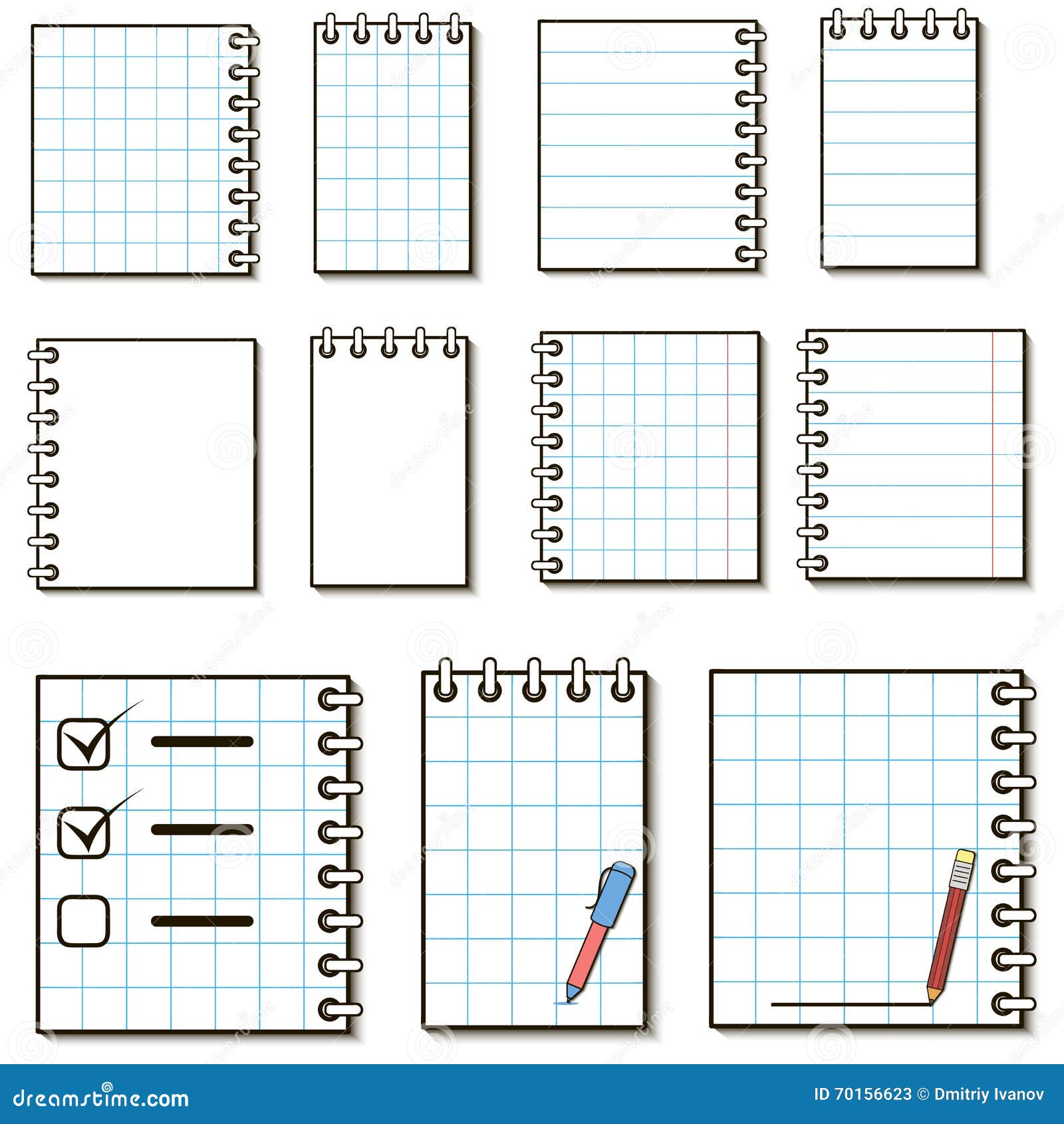 Notebook Sheets with Spring Stock Vector - Illustration of label ...