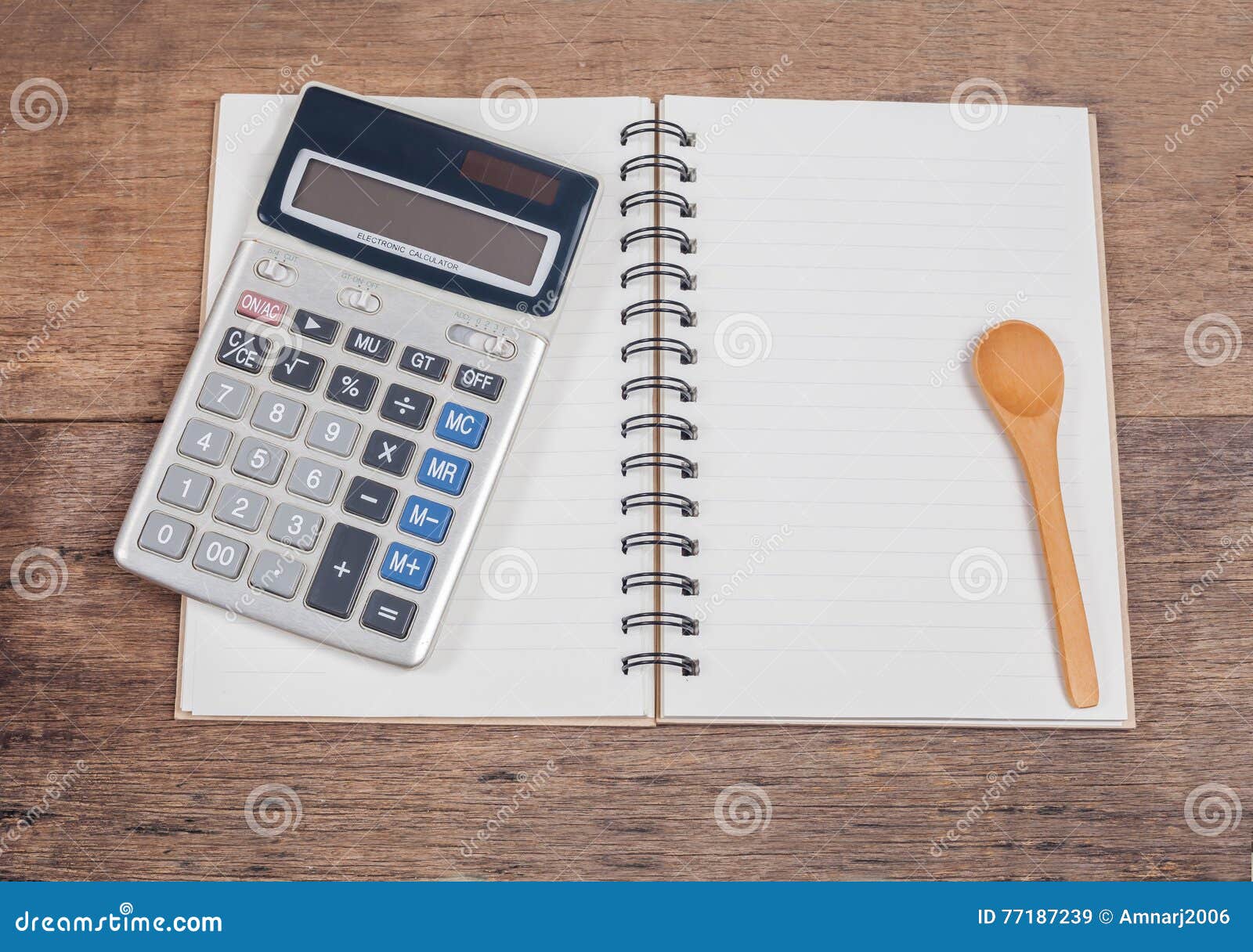 Notebook Showing Empty Page and Calculator Stock Image - Image of sheet ...