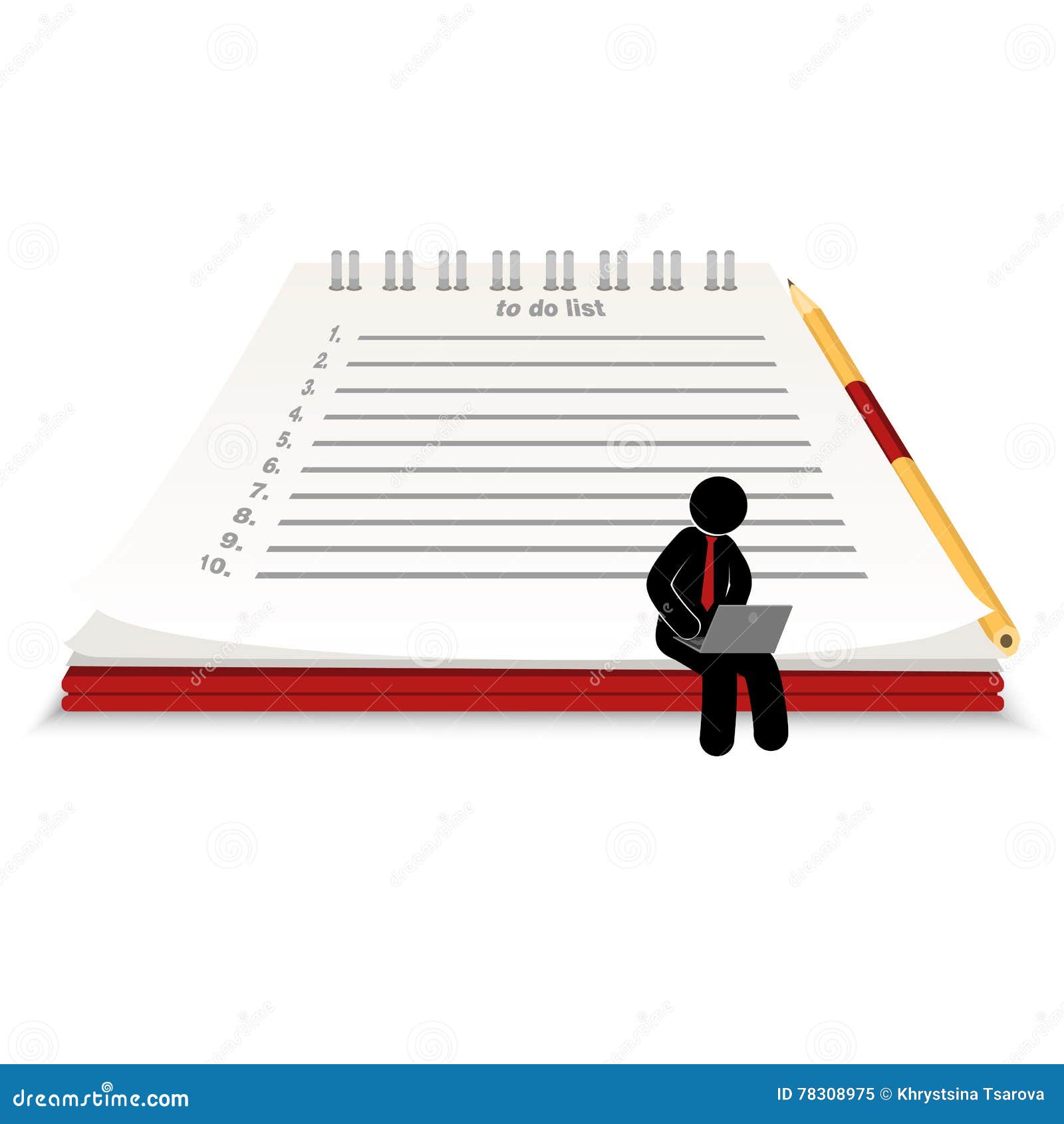 Notebook and Sitting Stick Man Stock Vector - Illustration of plan ...