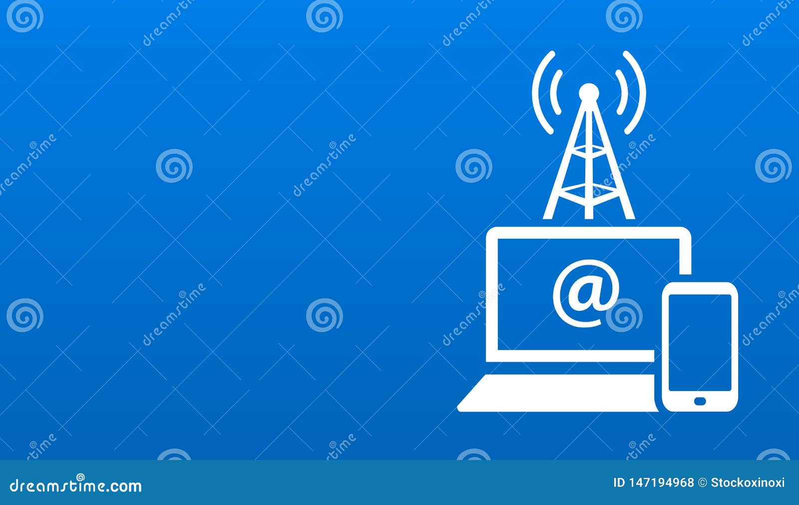 Notebook and Smartphone Access Internet Connection Vector Illustration ...