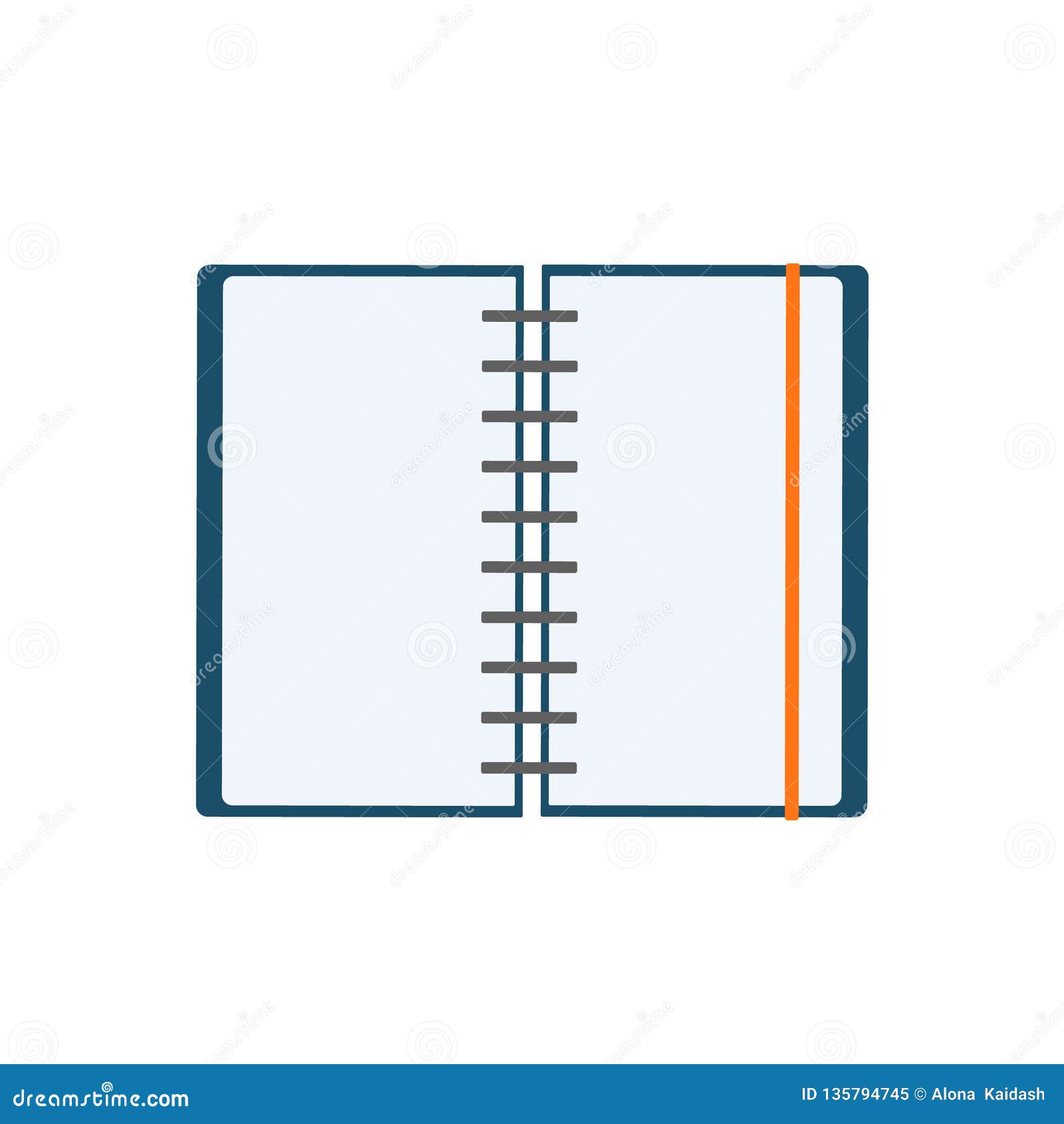 Notebook with Spiral Binder. Vector Icon Stock Vector - Illustration of ...