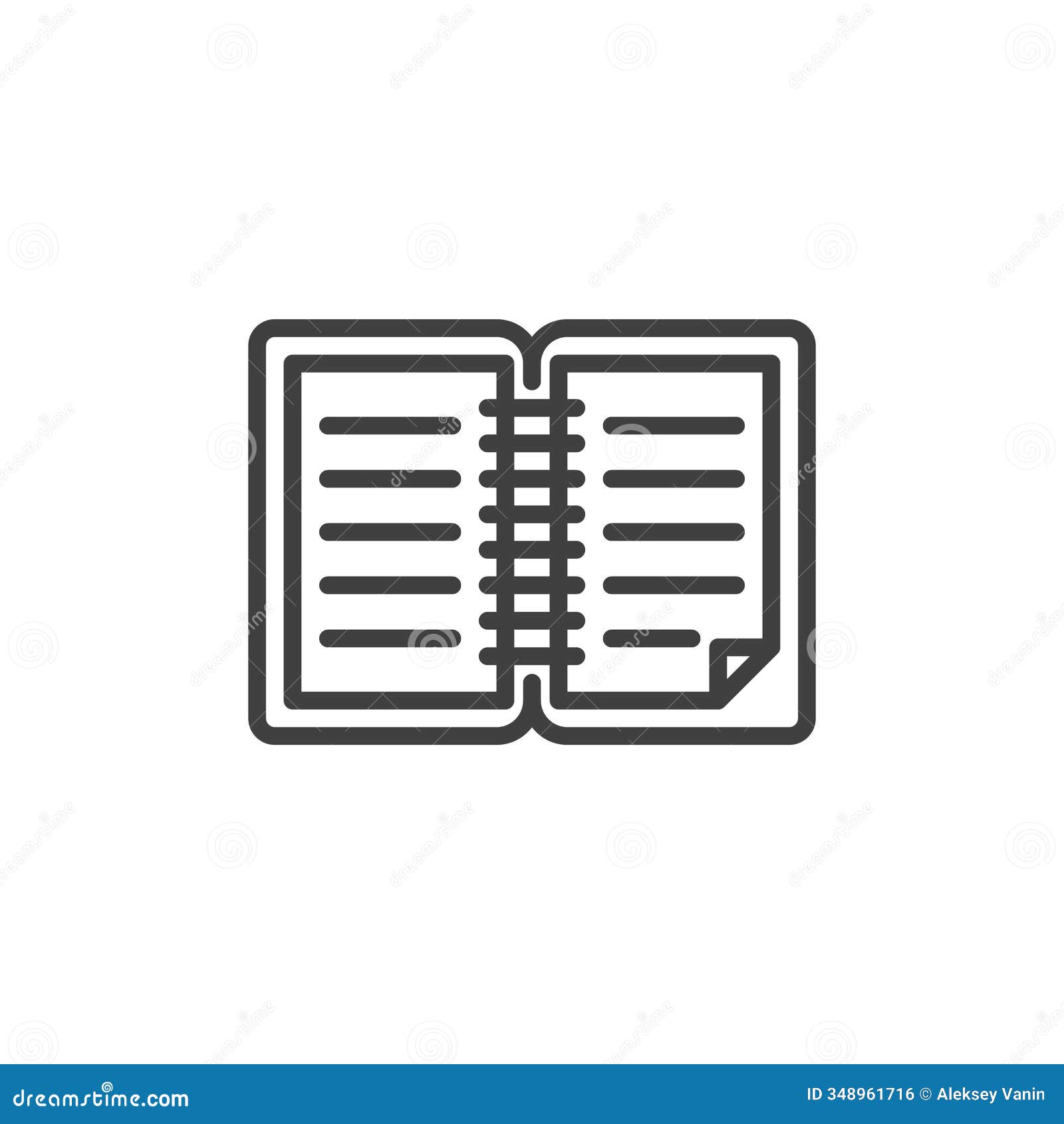 Notebook Spiral Binding Line Icon Stock Illustration - Illustration of ...