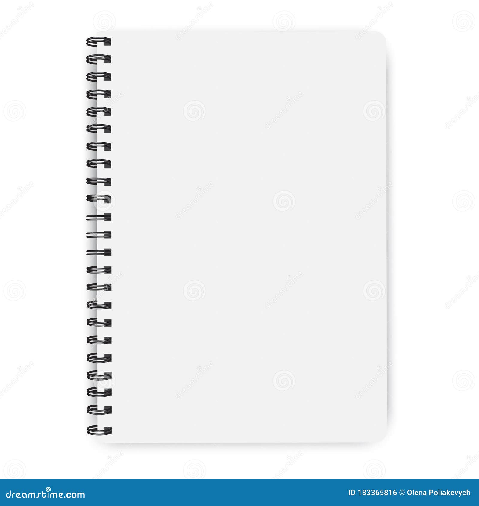 Notebook on a Spiral. Knitted, Bound, White Paper. Vector Image of ...