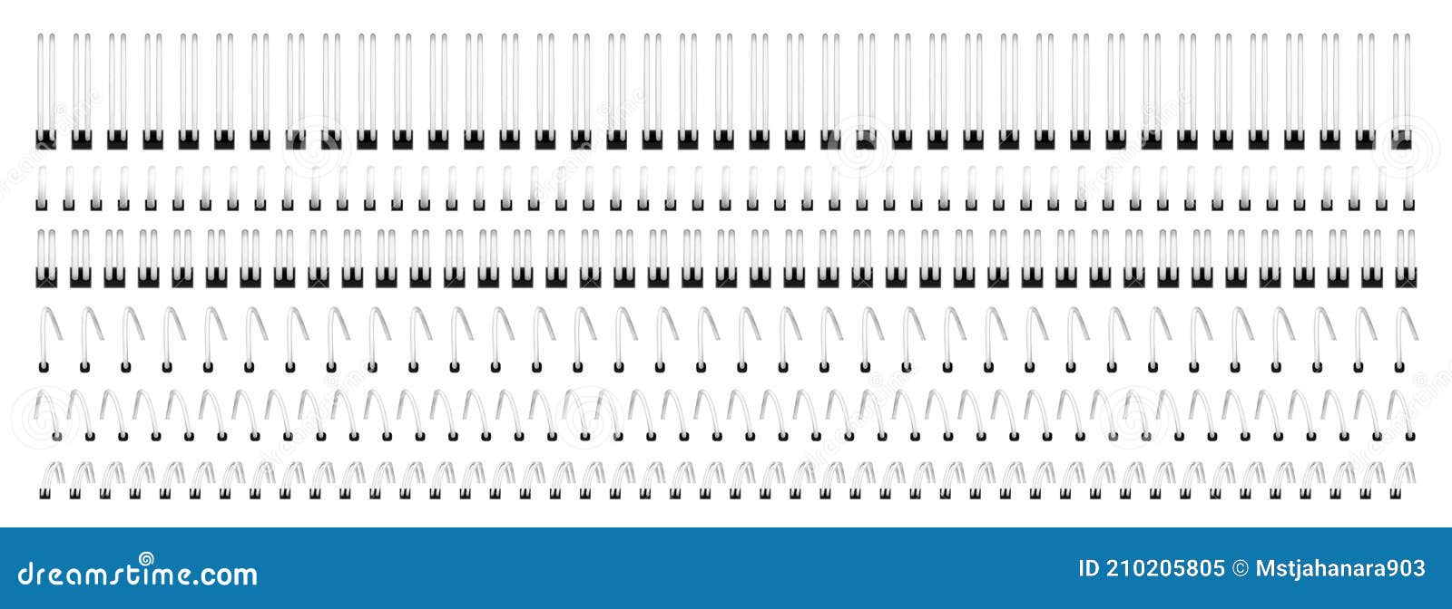 Notebook Spiral Wire Binds, Metal Springs Cartoon Vector ...
