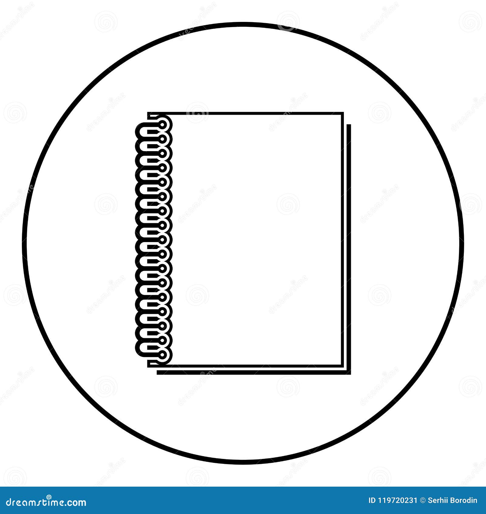 Notebook with Spring Icon Black Color in Circle Round Stock Vector ...