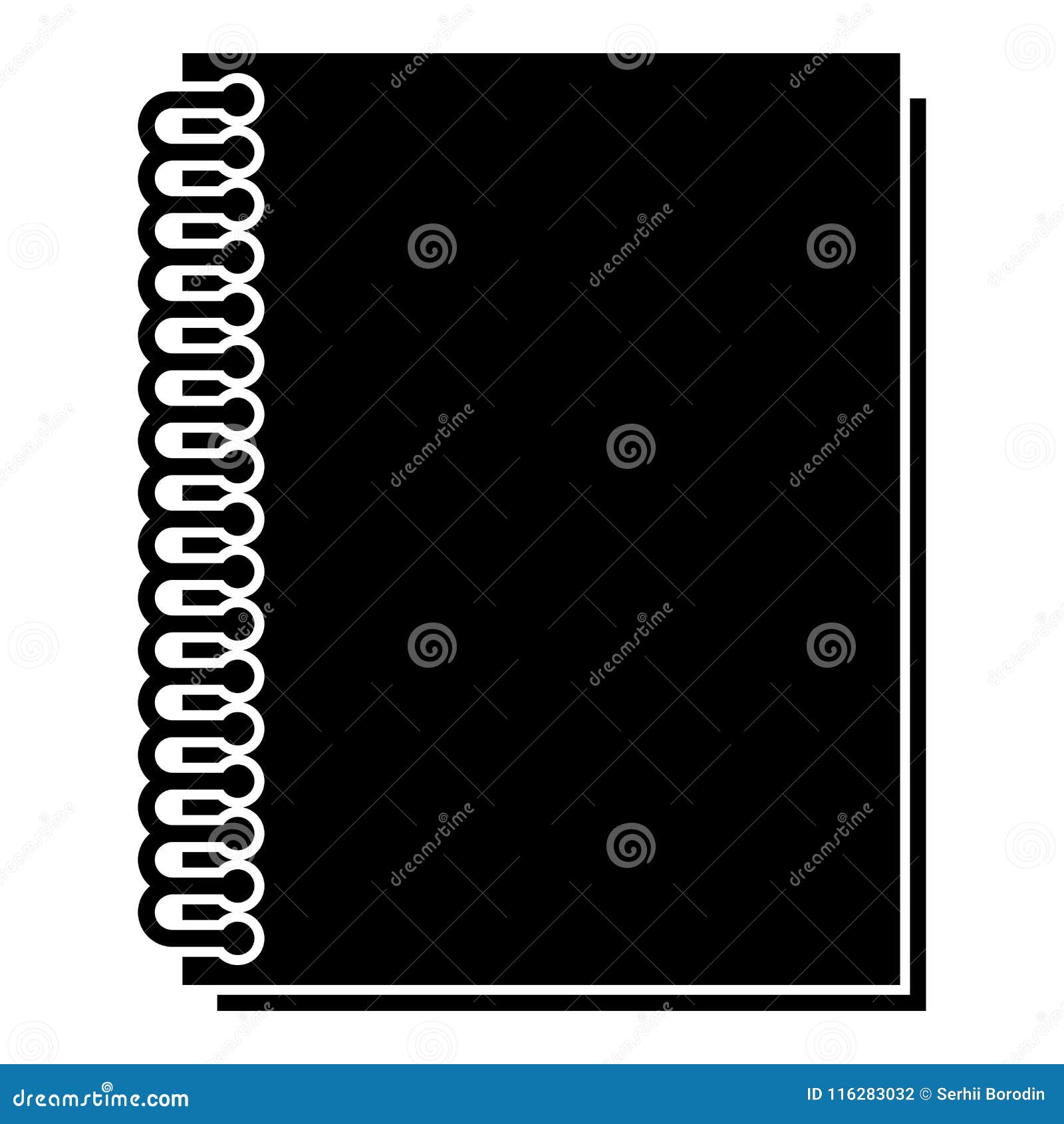 Notebook with Spring Icon Black Color Illustration Flat Style Simple ...