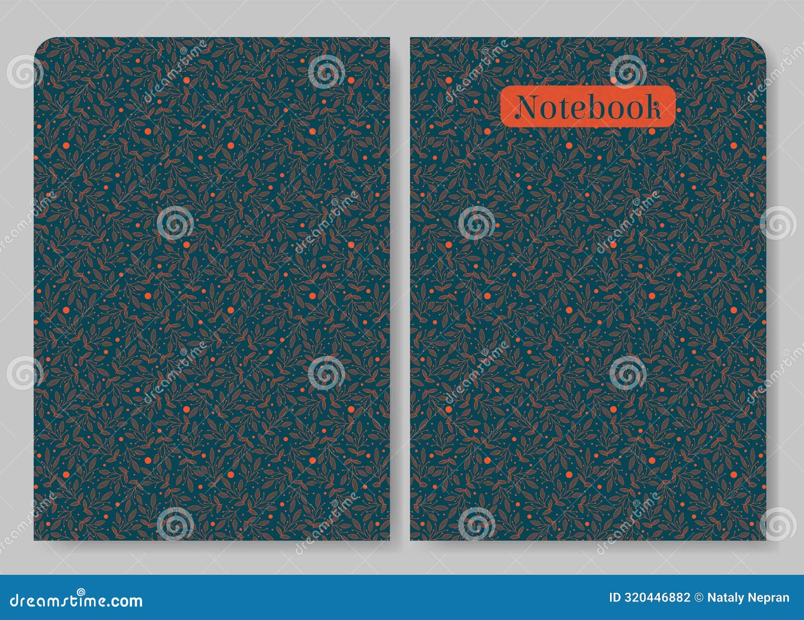 Notebook with Springtime Pattern. Cover Page Design Aesthetic Artwork ...