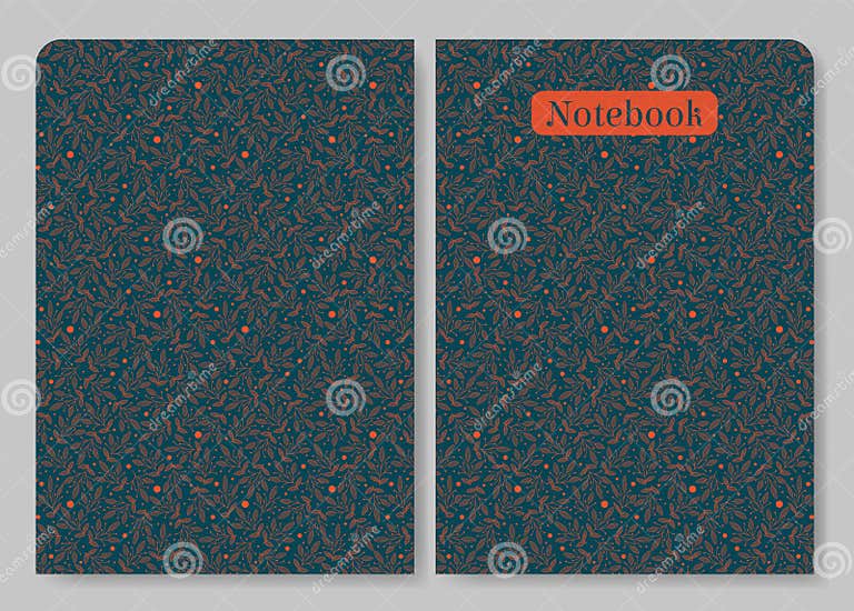 Notebook with Springtime Pattern. Cover Page Design Aesthetic Artwork Illustration. Composition ...