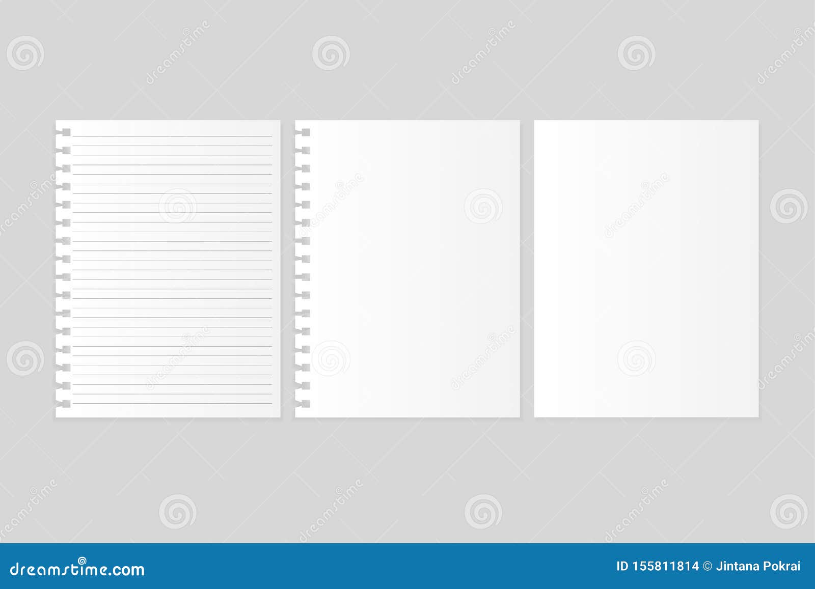 Notebook Squared Paper with Blank Note Paper on Gray Background Stock ...