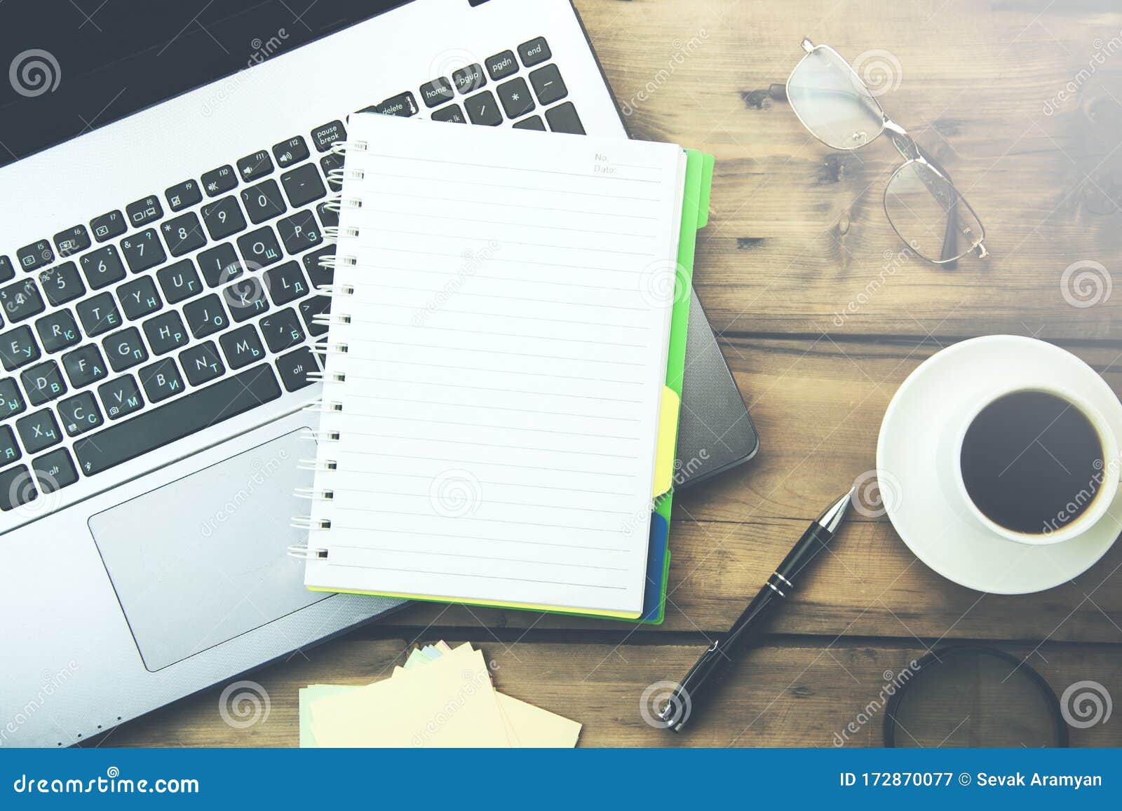 Notebook and Stationary on Desk Stock Image - Image of business ...