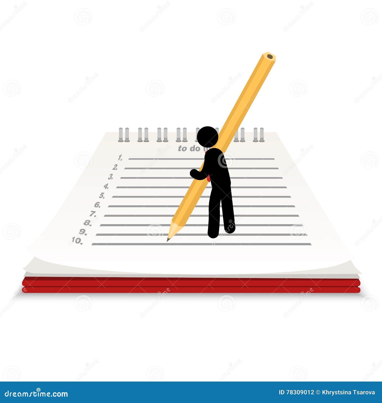 Notebook and Staying Stick Man Stock Vector - Illustration of notebook ...