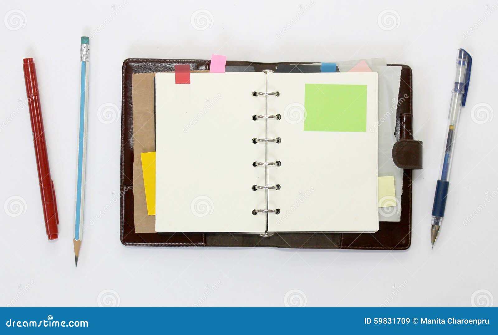 Notebook with sticky note stock image. Image of sheet - 59831709