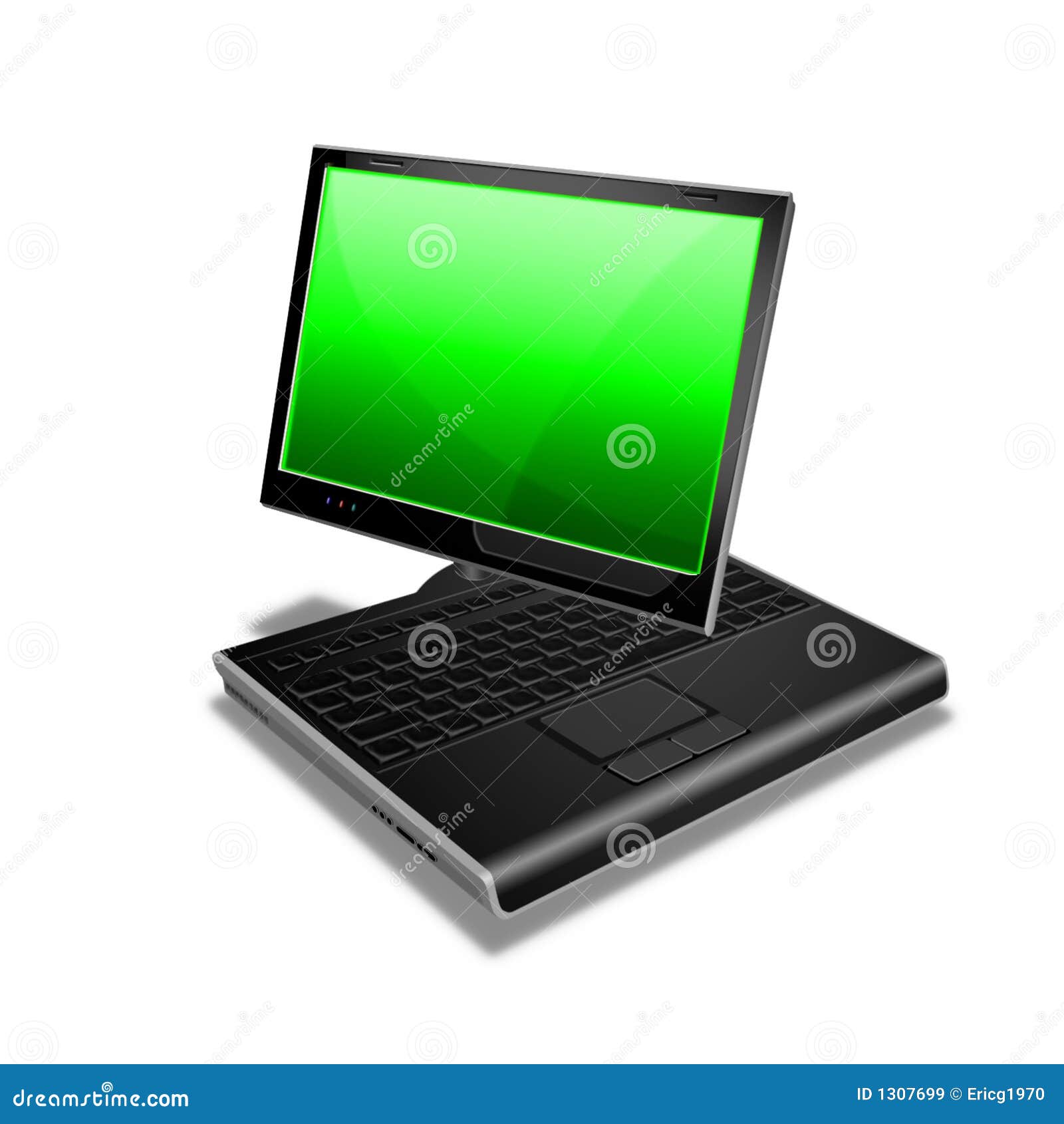 Notebook tablet PC green stock illustration. Illustration of ...