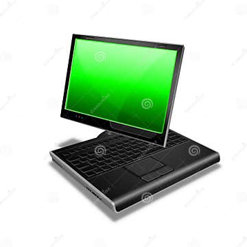 Notebook tablet PC green stock illustration. Illustration of ...
