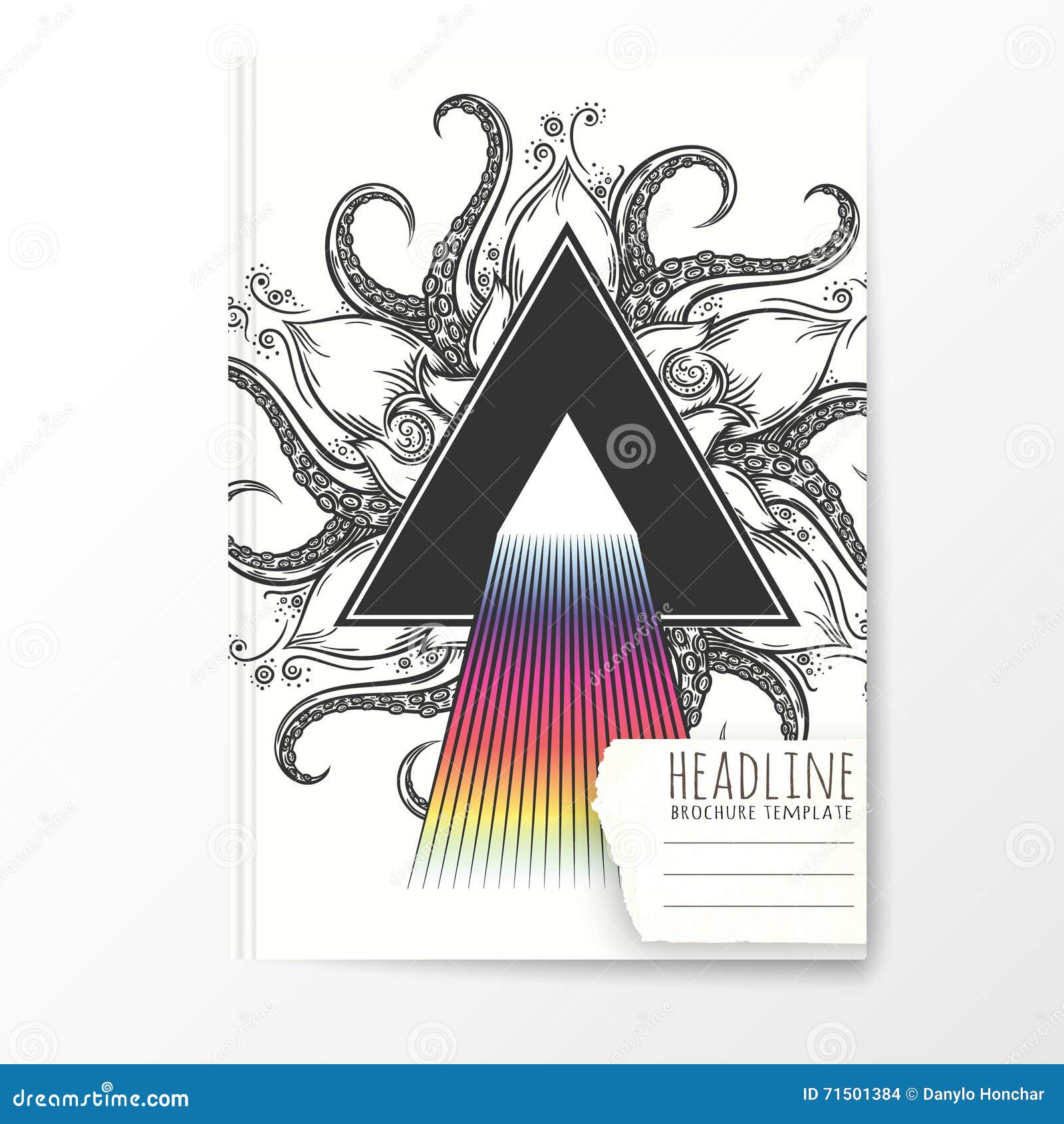 Notebook Template with Abstract Triangle Cover. Stock Vector ...