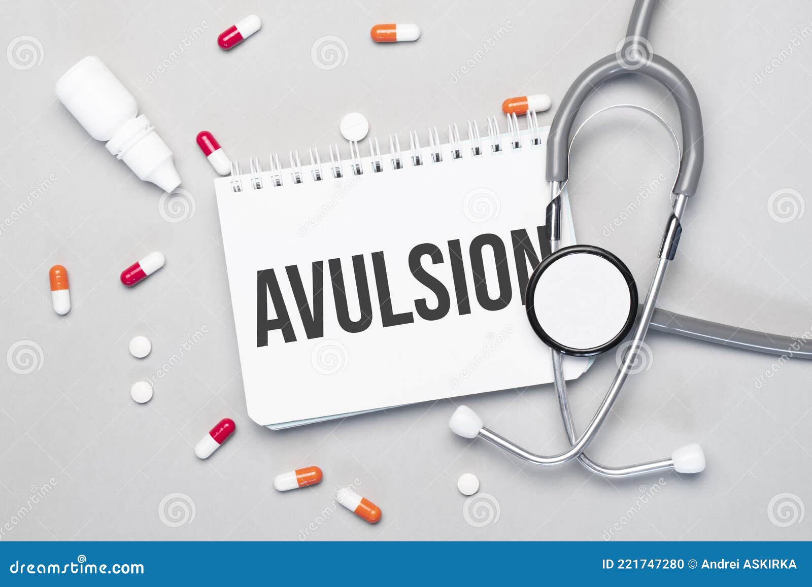 The Word Avulsion Written On A White Notepad On A White Background Near ...
