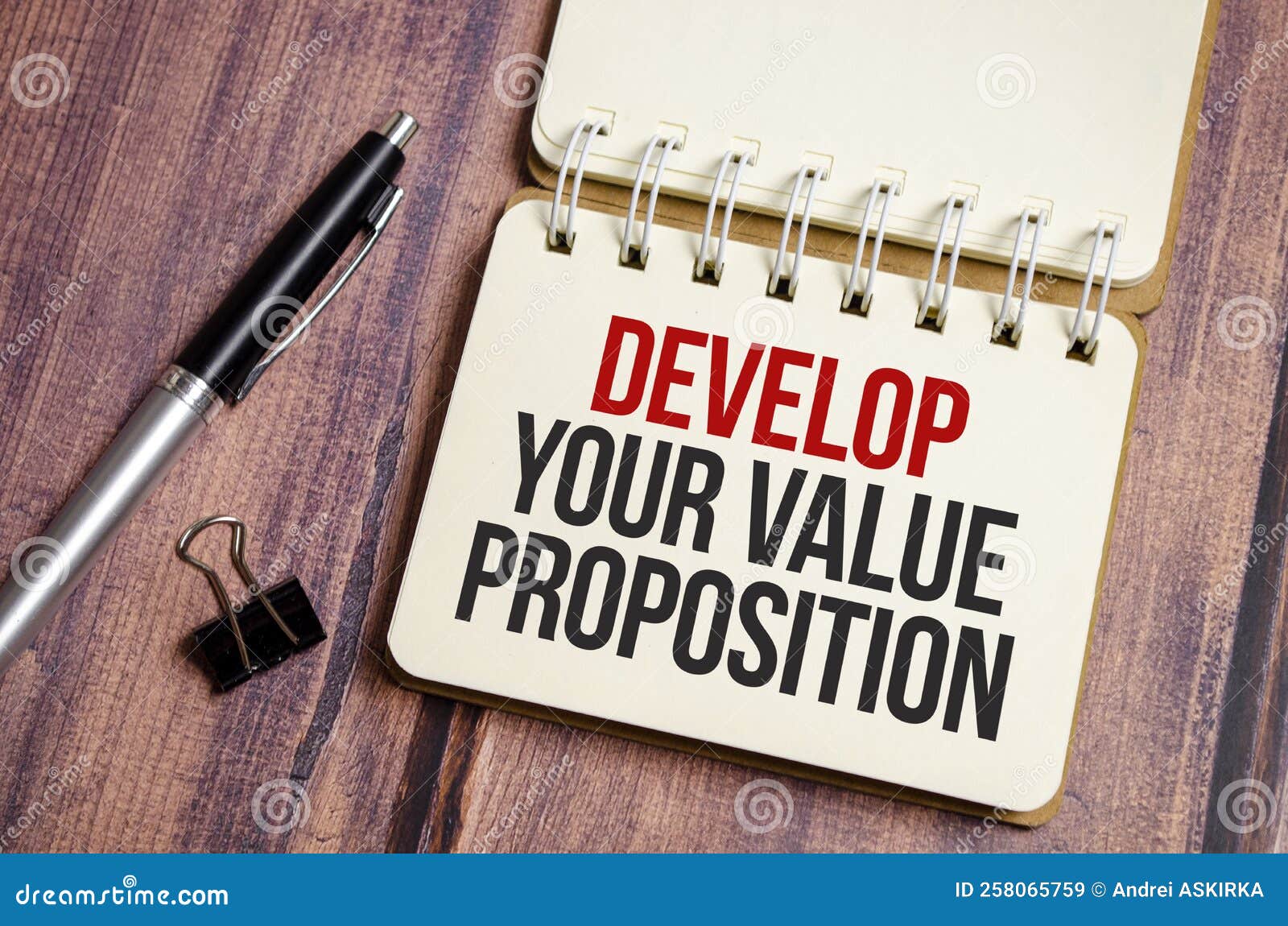 Notebook with Text Develop Your Value Proposition Stock Image - Image ...