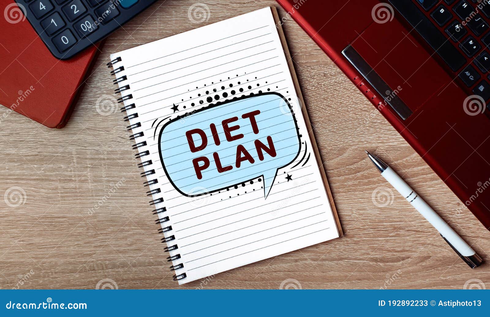 Notebook with Text DIET PLAN Stock Image - Image of lifestyle ...